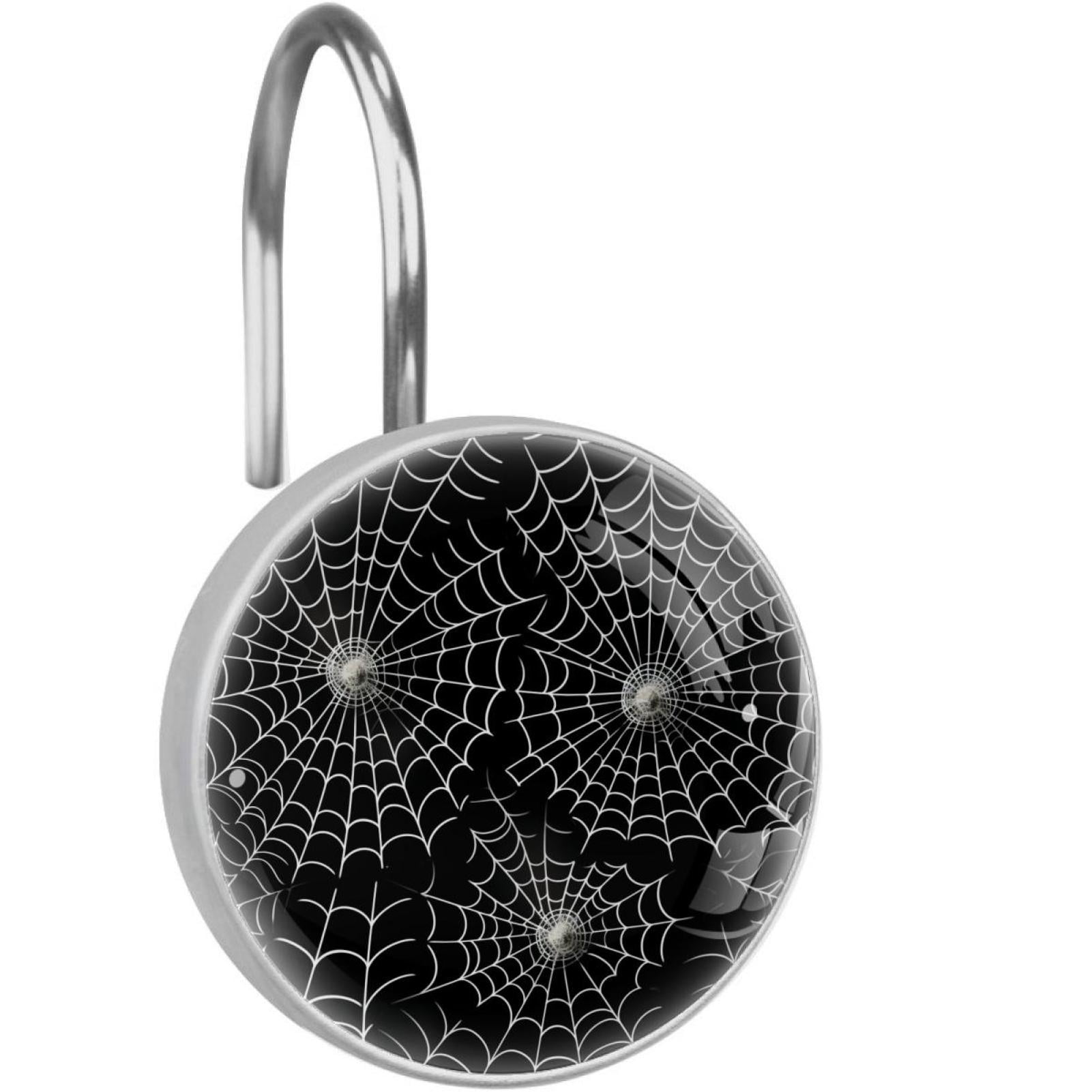 Halloween Spider Web Shower Curtain Hooks （Set of 12） for Home Hotel ...