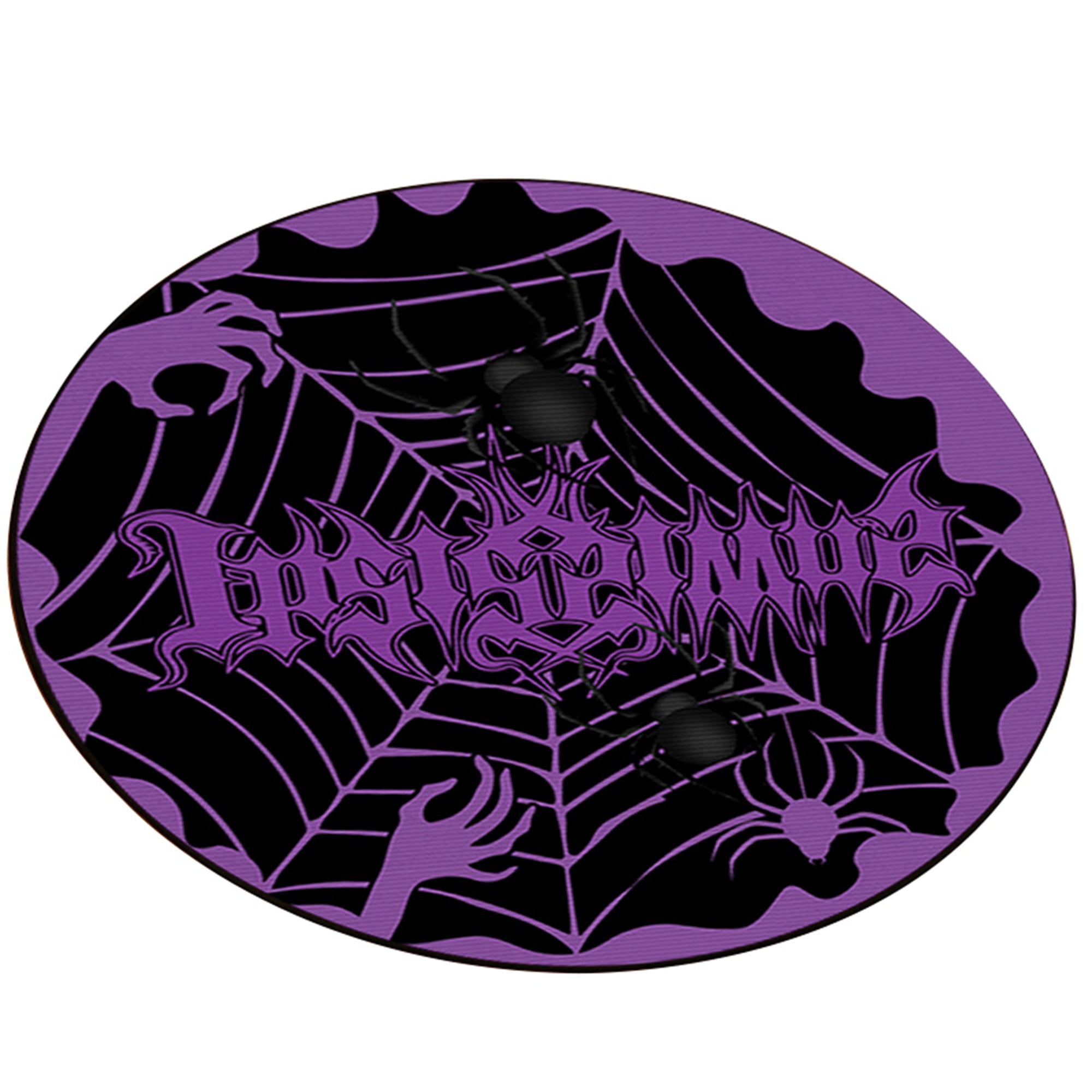 Halloween Spider Web Skull Welcome Indoor Outdoor Circle Floor Mat ...