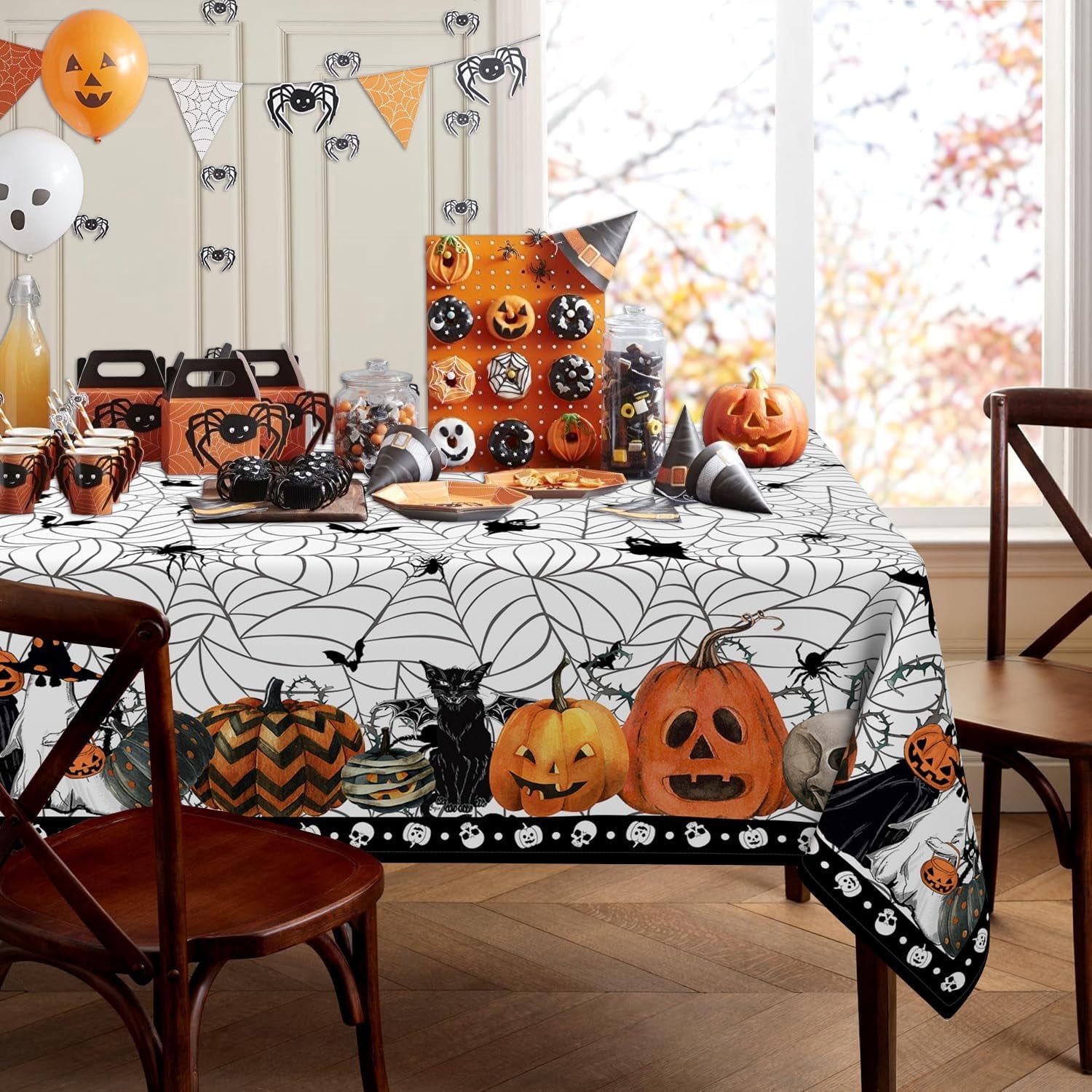 Halloween Spider Web Tablecloth Rectangle, Halloween Table Cloth ...