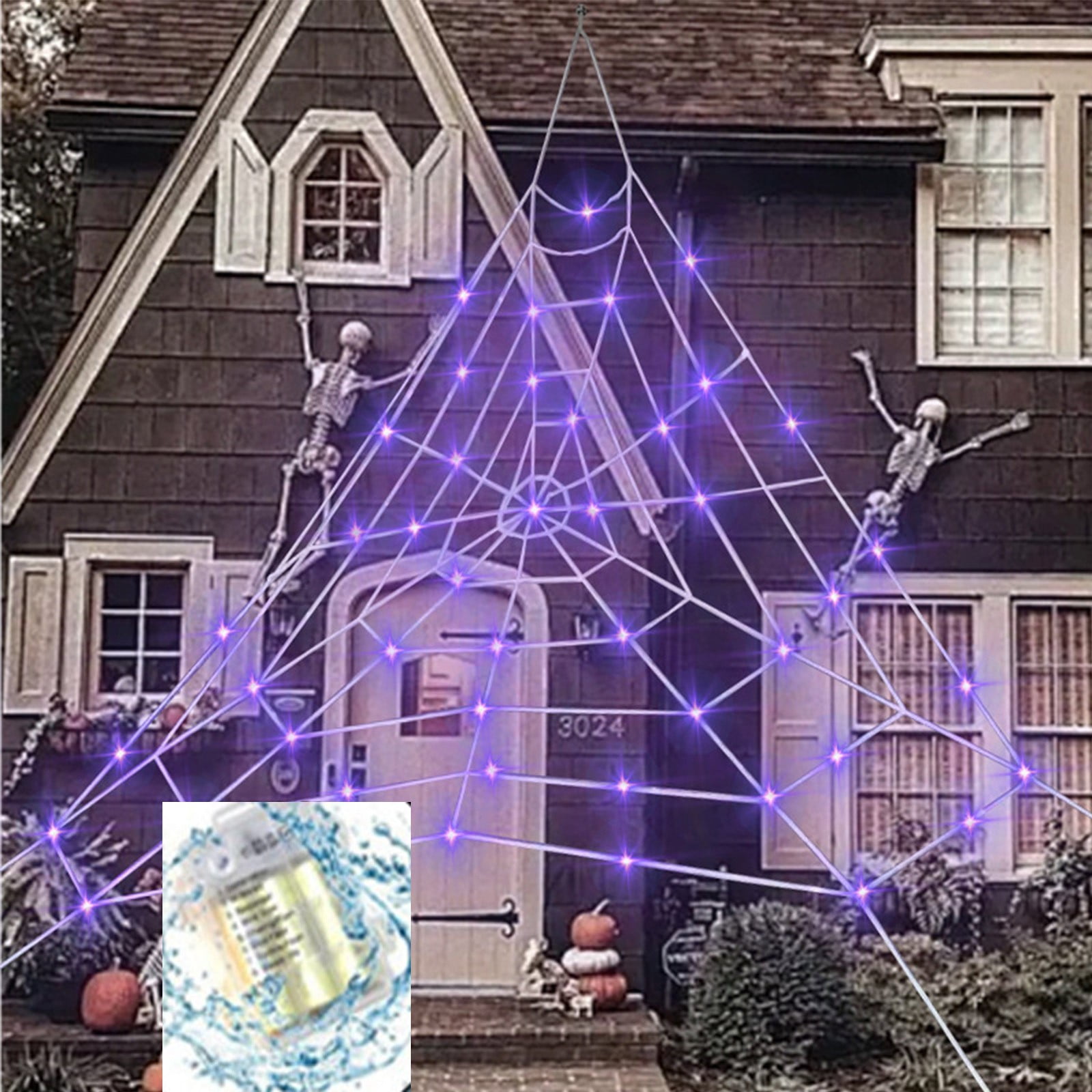 Halloween Spider Web with Remote Control,196 inchens Triangle Net ...