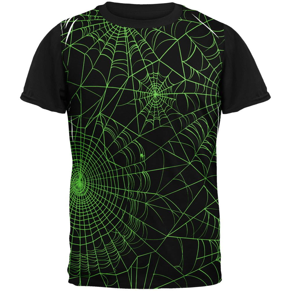 Halloween Spider Webs Adult Black Back T-Shirt - Walmart.com