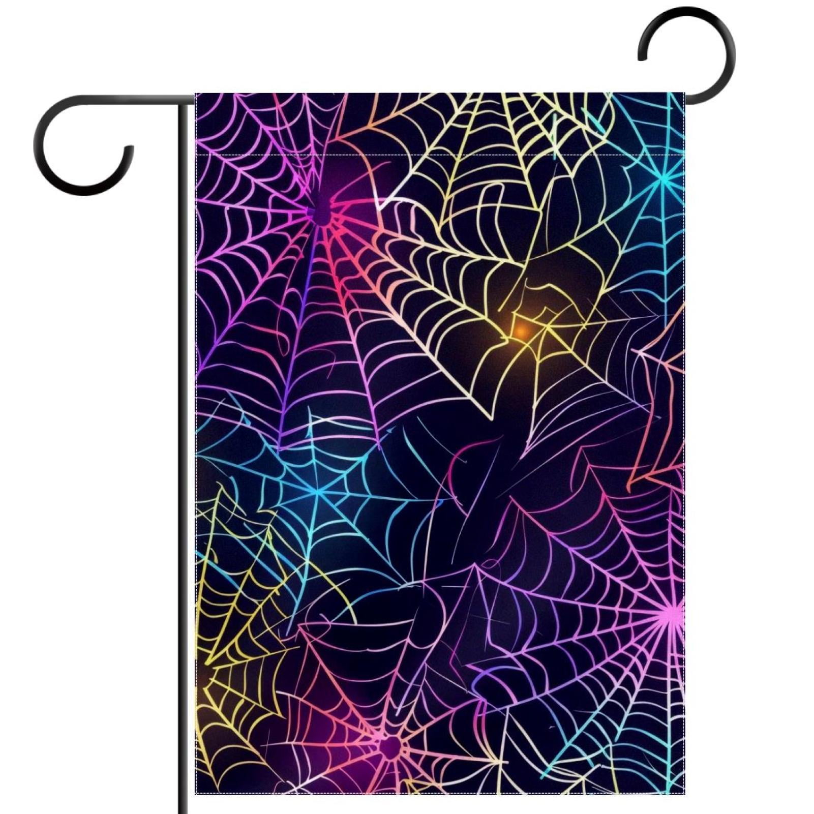Halloween Spider Webs Seamless Pattern Double Sided Garden Flag ...