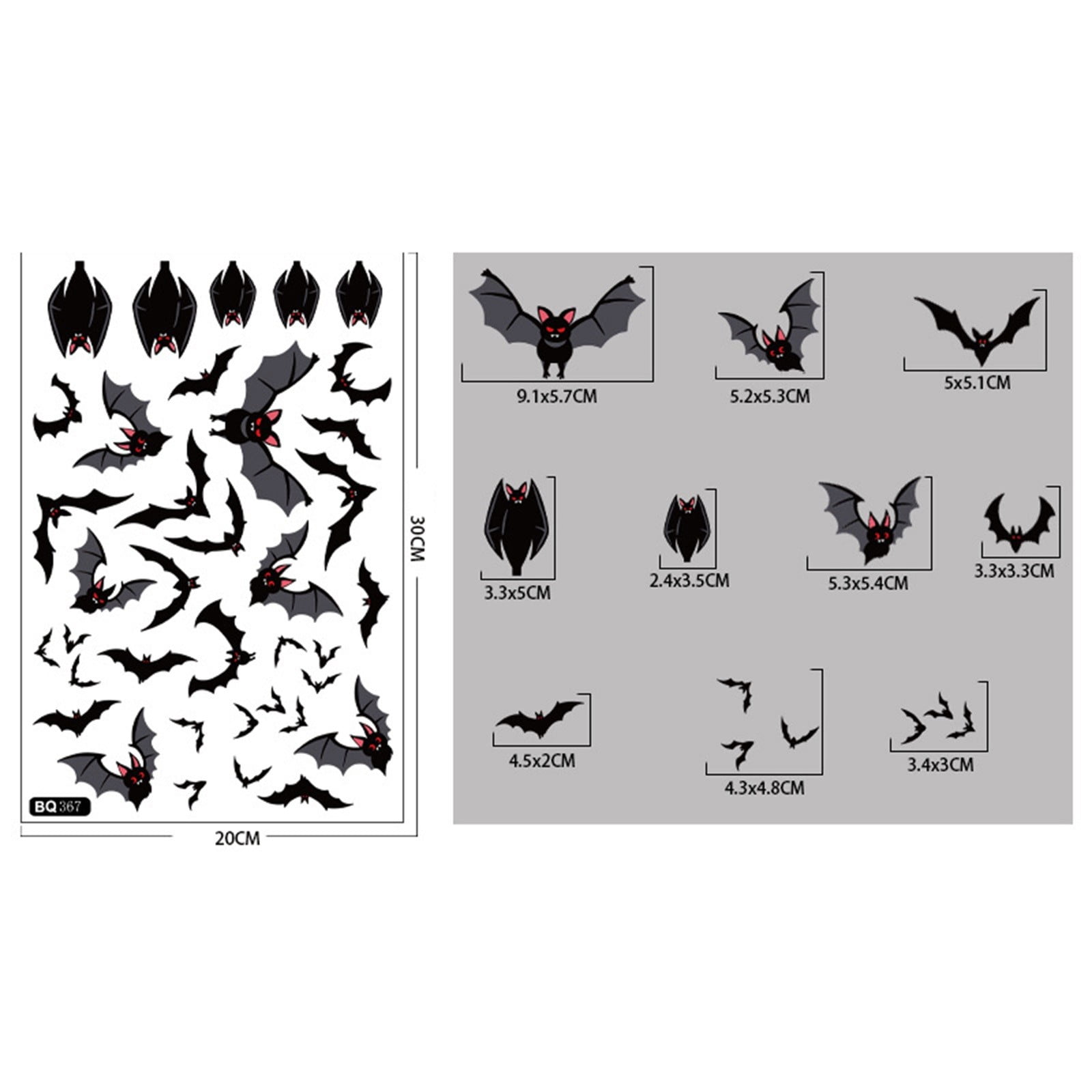 Halloween Spiders Halloween Wall Stickers, Removable Halloween Bats ...