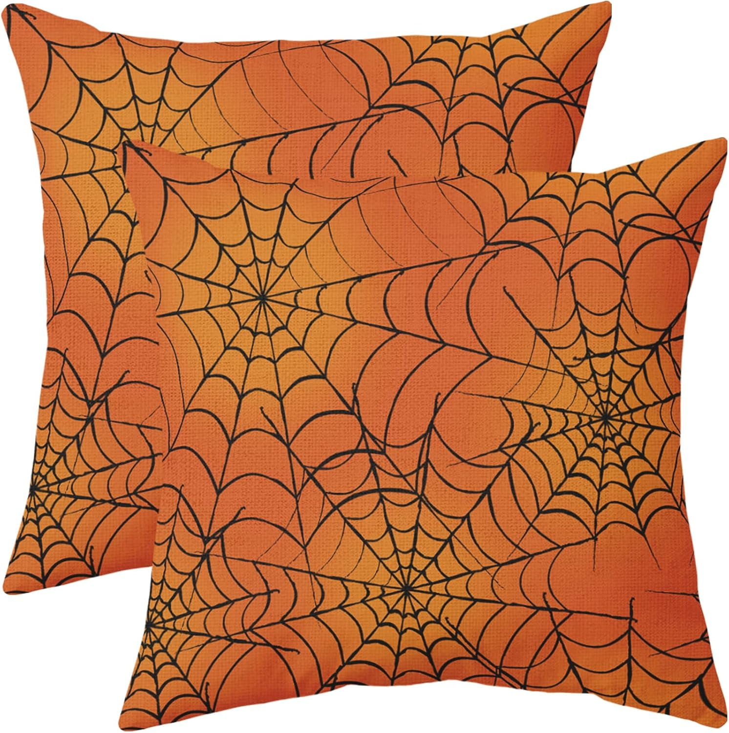 Halloween Spiderweb Pillow Covers 16x16 Set of 2 Black White Spider Web ...