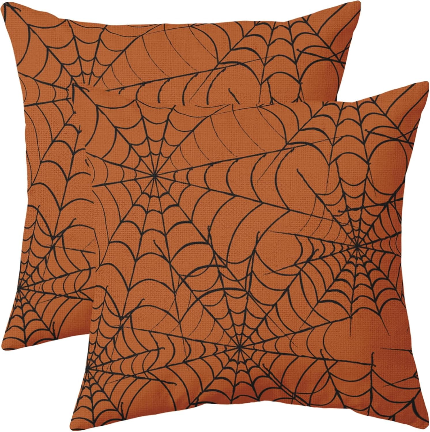 Halloween Spiderweb Pillow Covers 16x16 Set of 2 Black White Spider Web ...