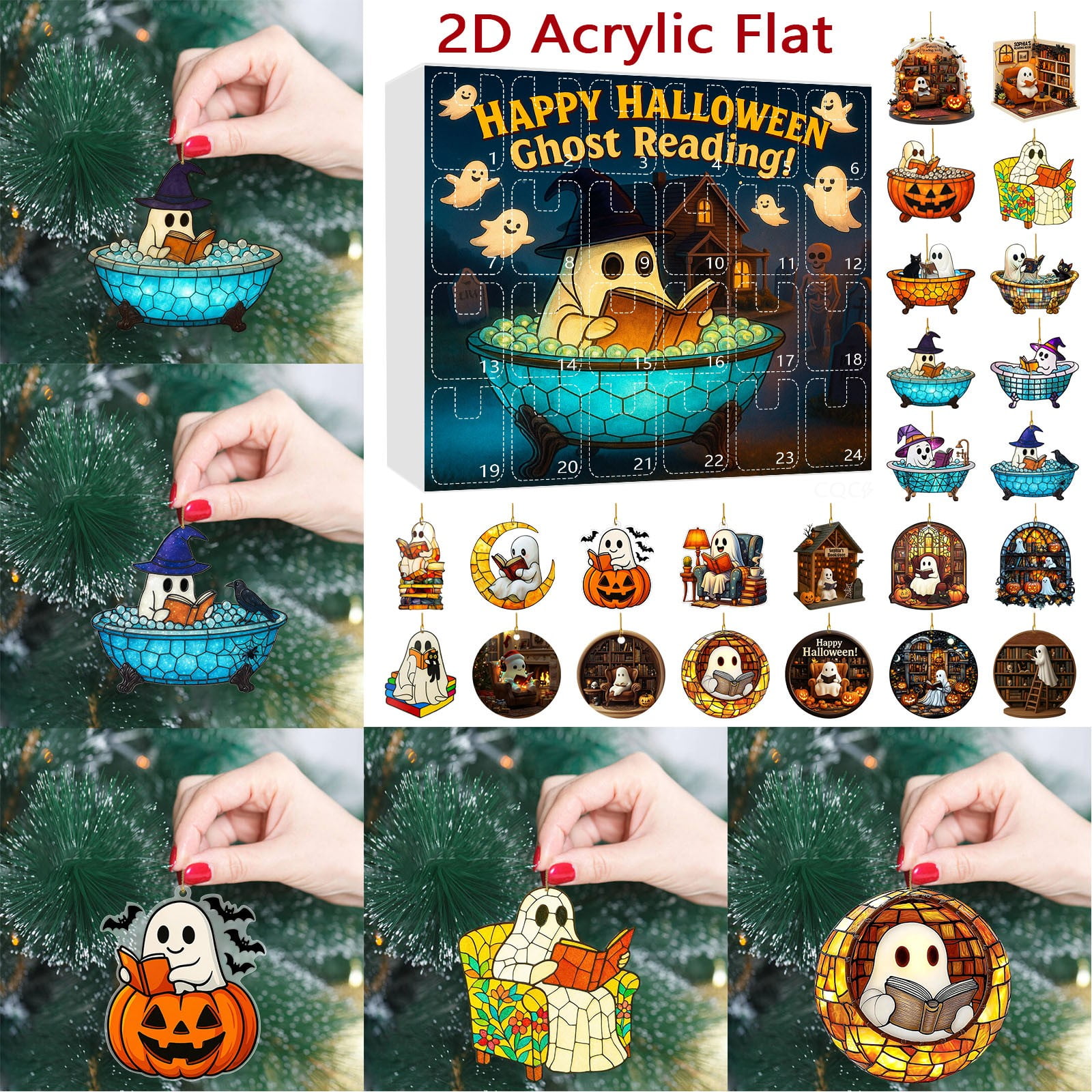 Halloween Spirit Advent Calendar 2025 - 24 Days Ghost Pendant ...