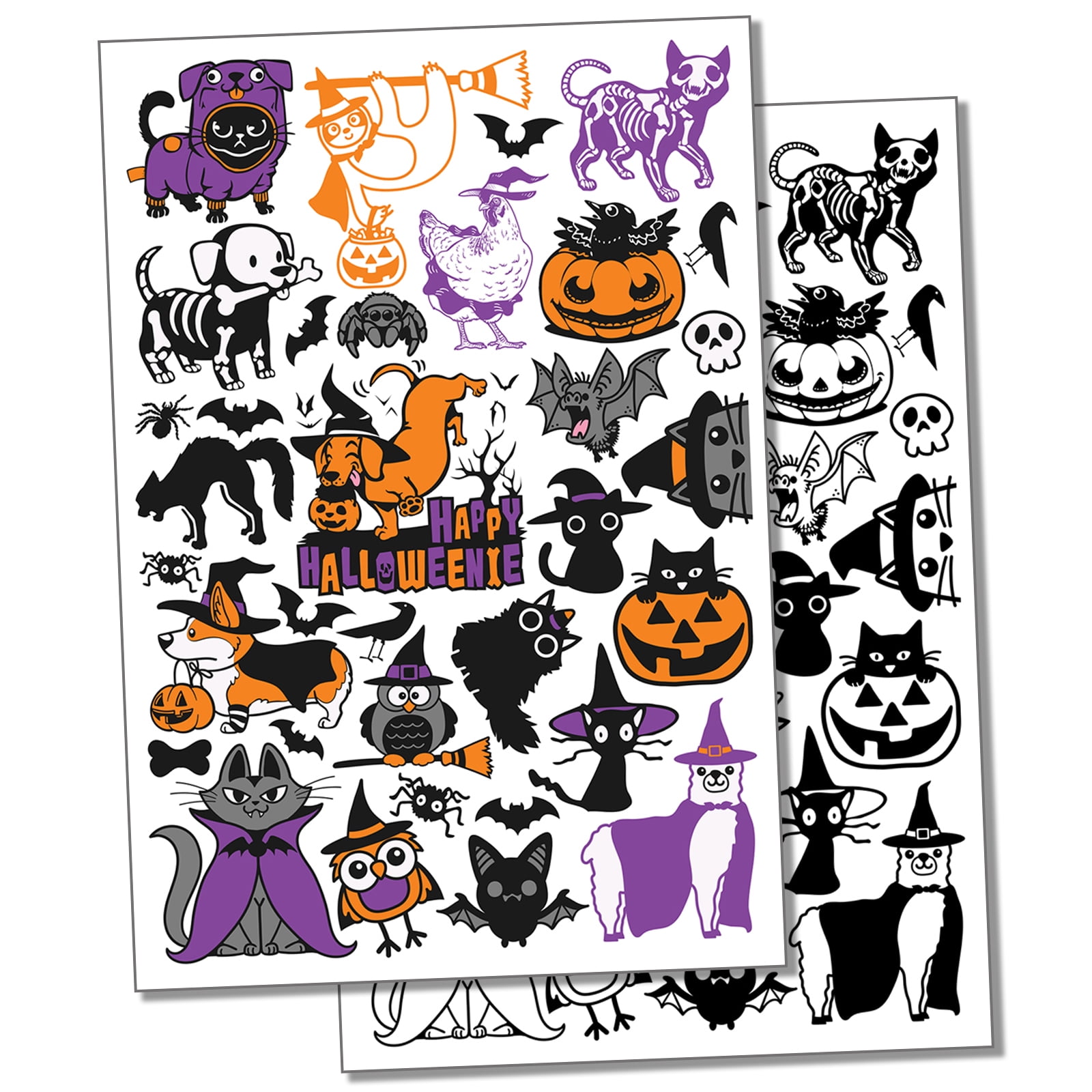 Halloween Spooky Animals Galore Water Resistant Temporary Tattoo Set ...