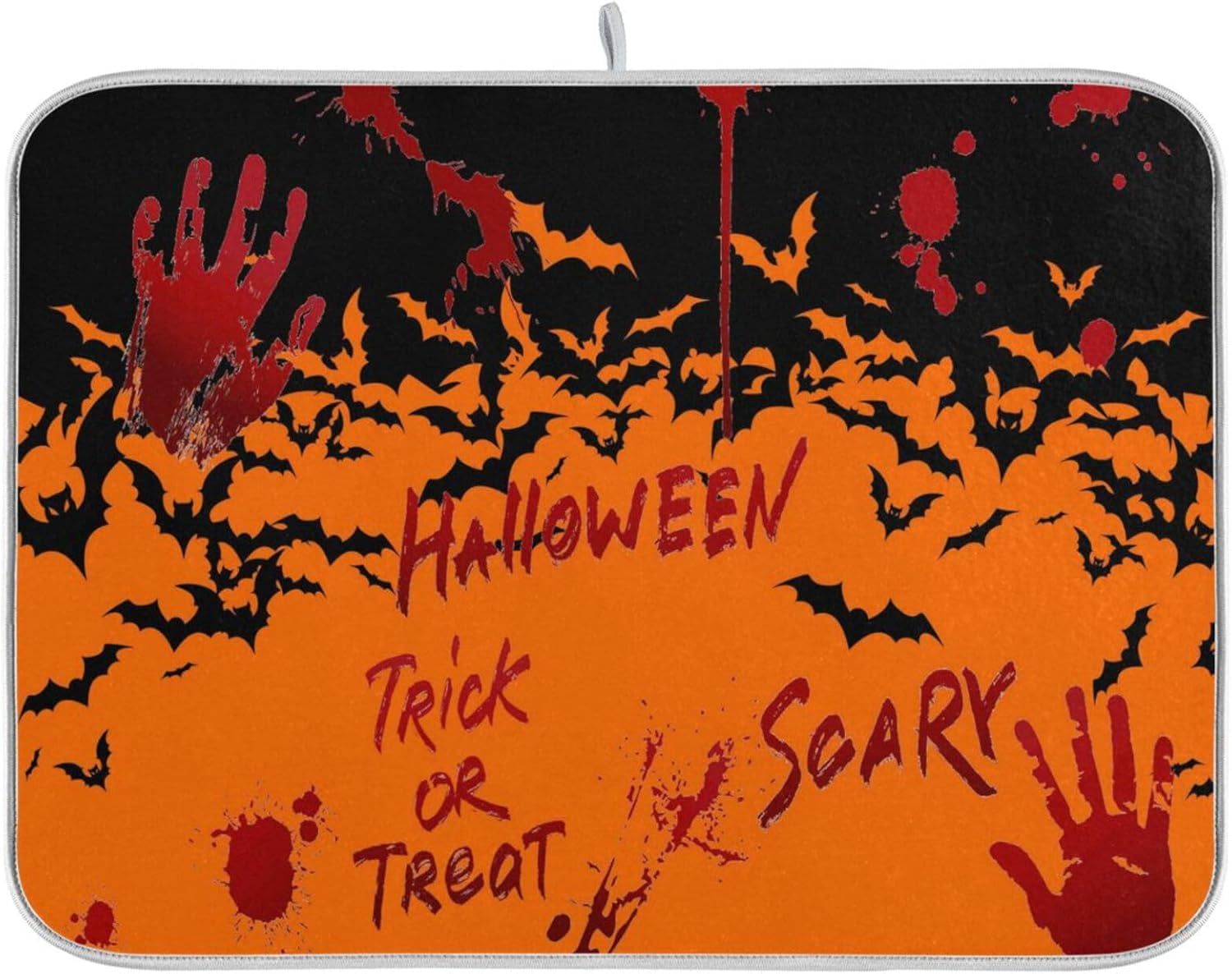 Halloween Spooky Ghost Bats Dish Drying Mat 18 x 24 in for Kitchen ...