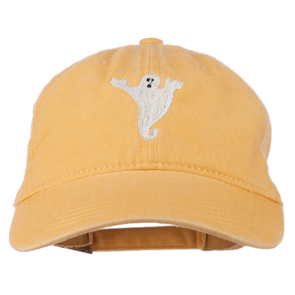 Halloween Spooky Ghost Embroidered Washed Dyed Cap - Yellow OSFM ...