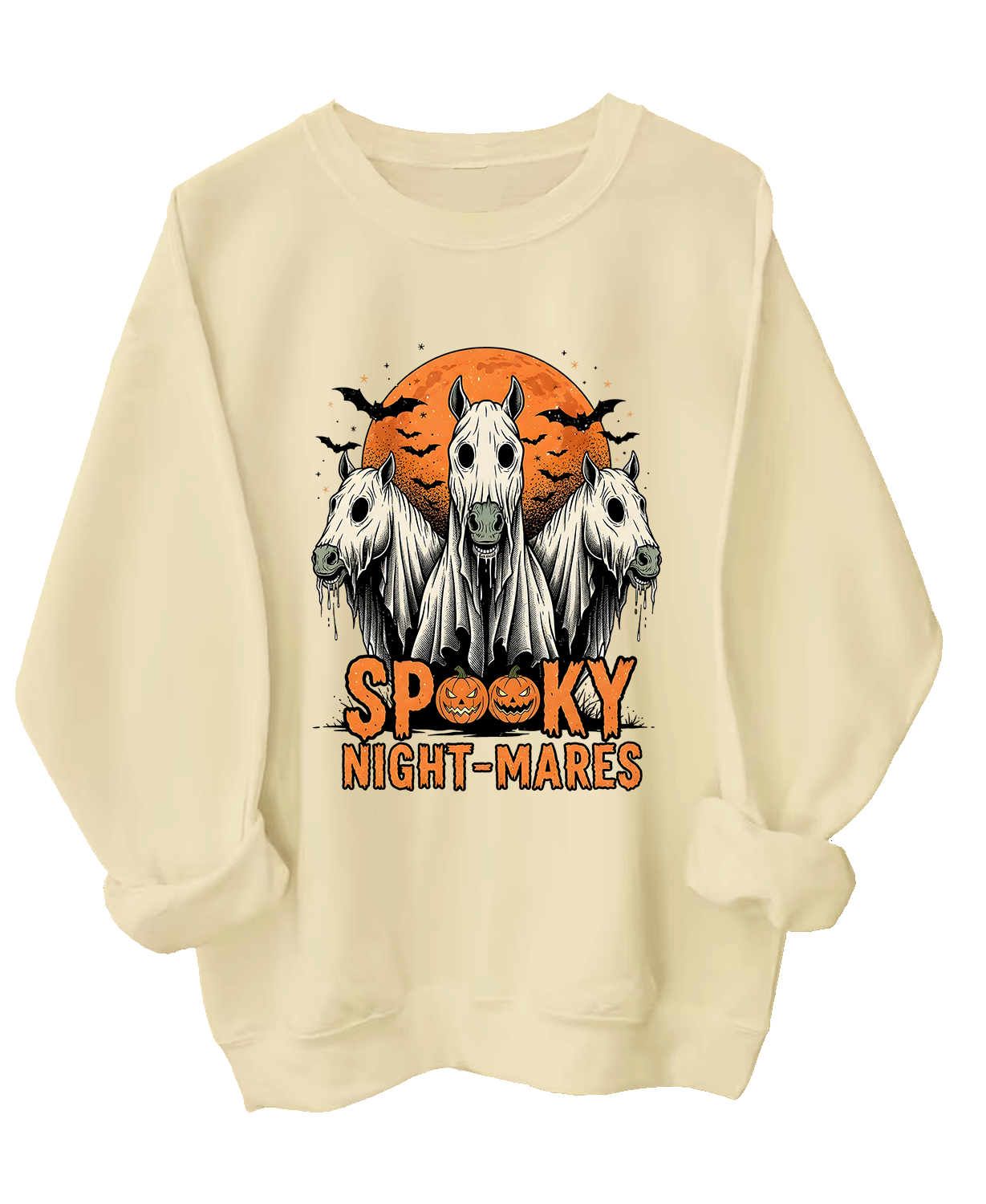 Halloween Spooky Ghost Horse Sweatshirt Spooky Nightmares Sweatshirt ...