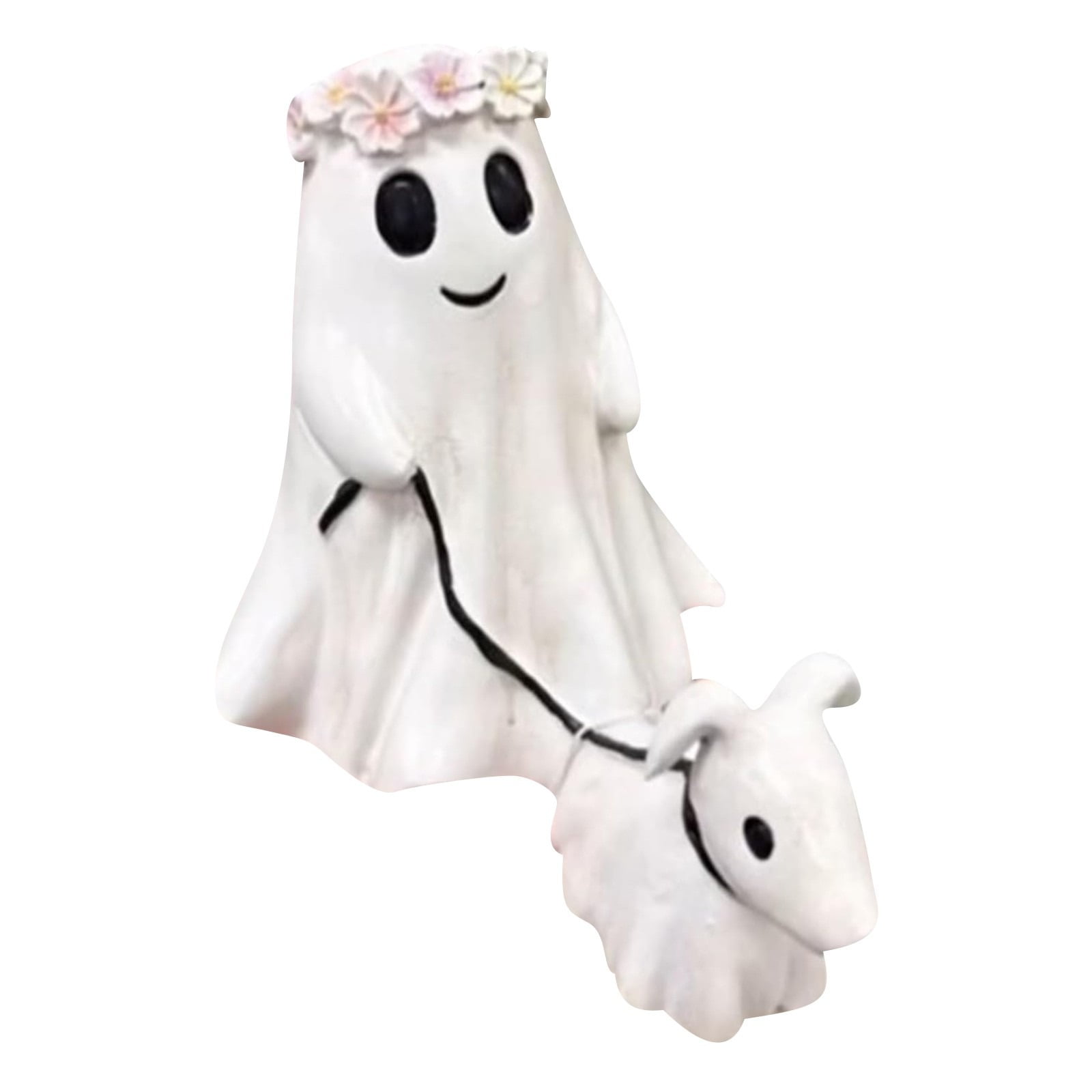Halloween Spooky Ghost Statue Decor, Ghost Walking His Ghost Dog ...