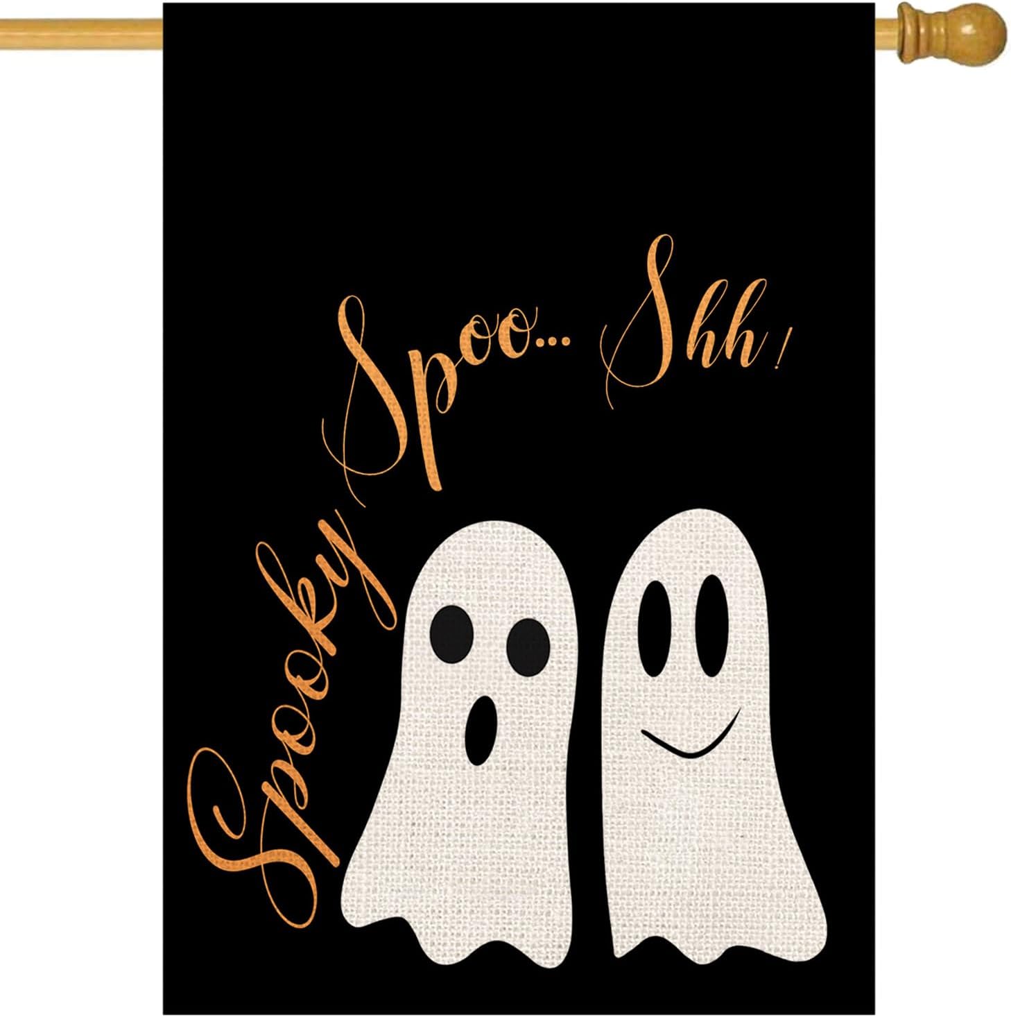 Halloween Spooky House Flag Double Sided 28x40 Inch Lovely Ghost Shh ...