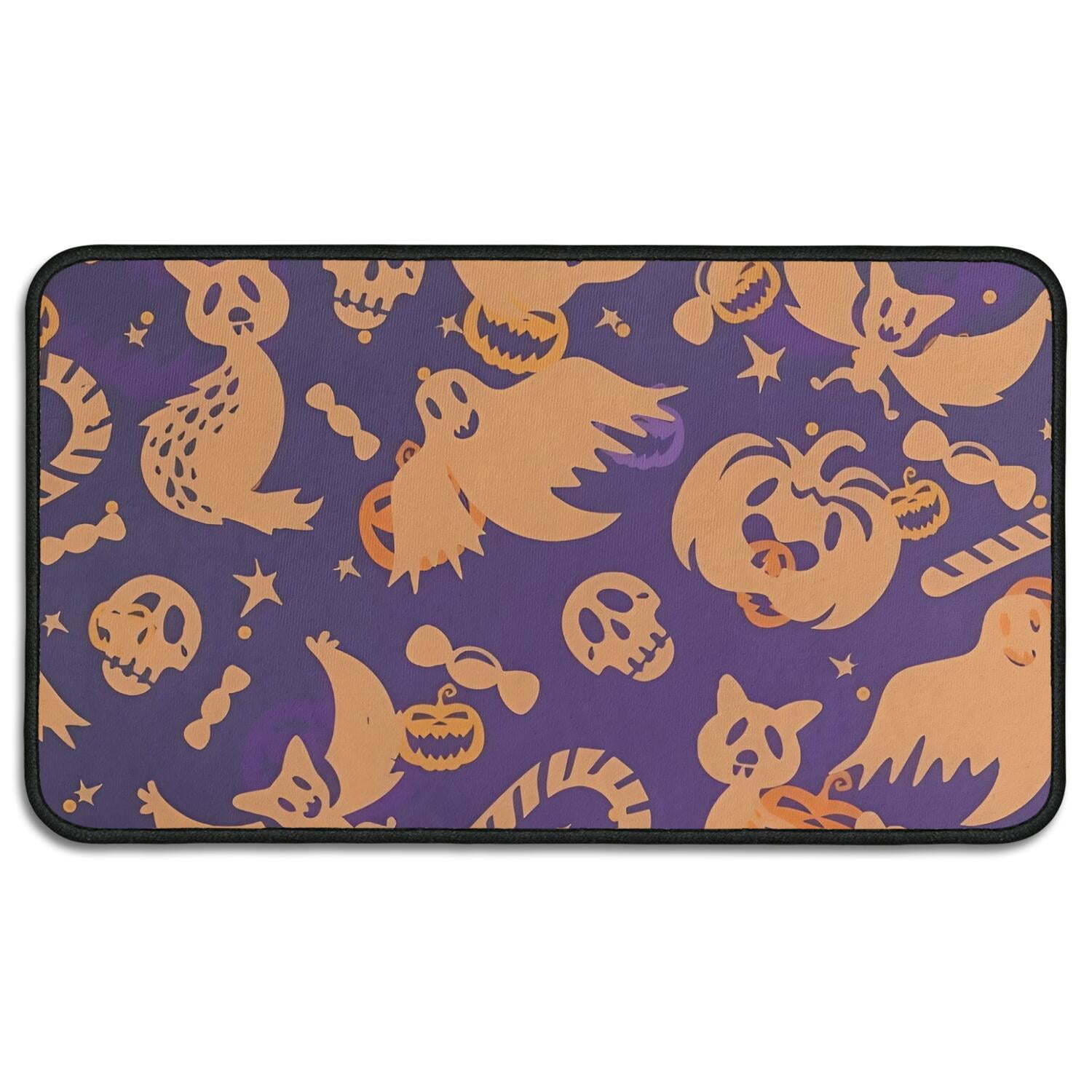Halloween Spooky Icons Pattern Door Rugs,Washable Non Slip Door Mats ...