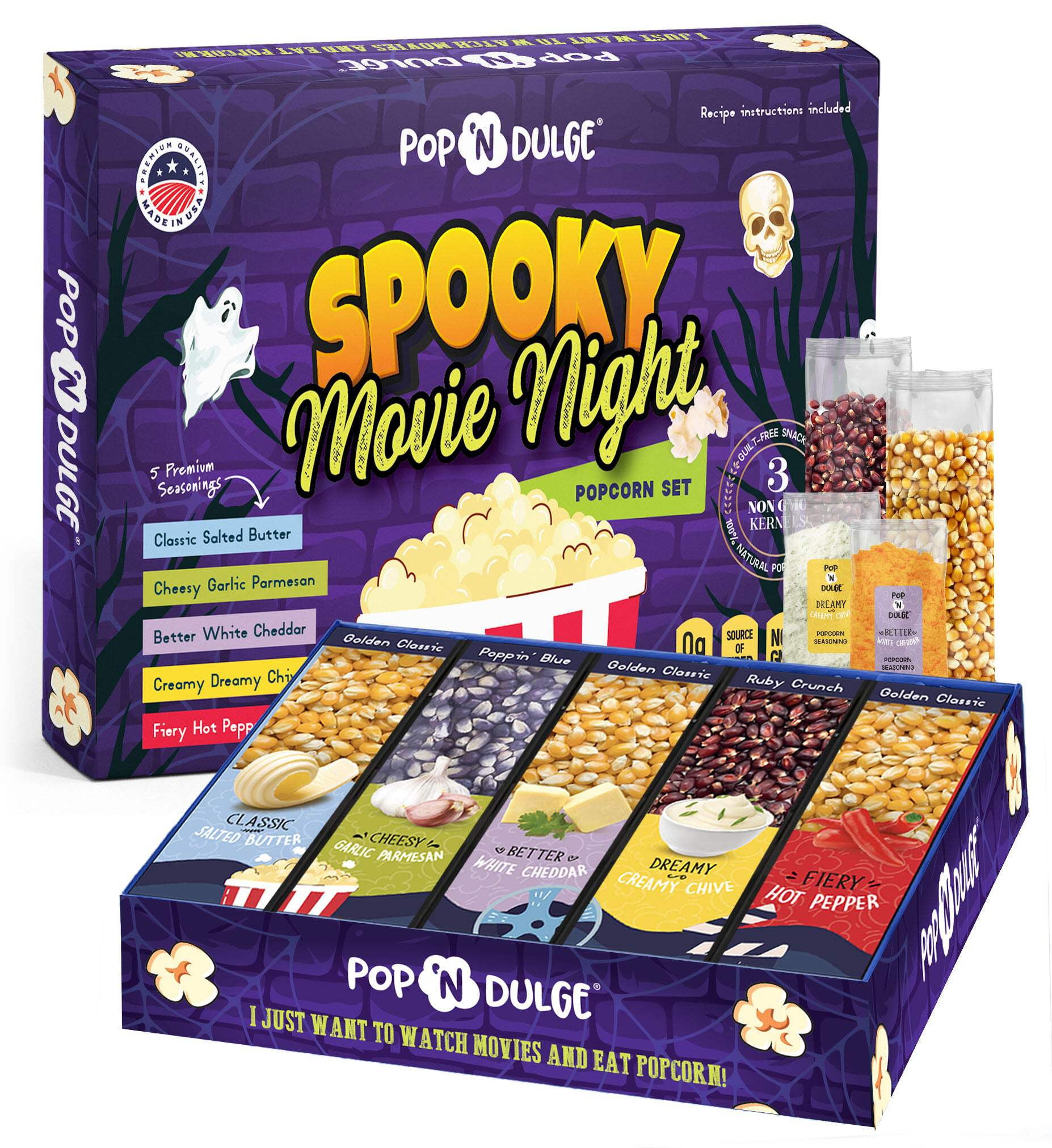 Halloween Spooky Movie Movie Night Popcorn Gift Set - Walmart.com