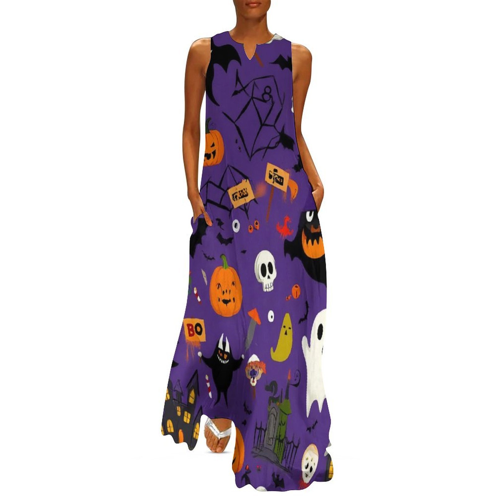 Halloween Spooky Pattern Long Dress Women's summer dress women's ...