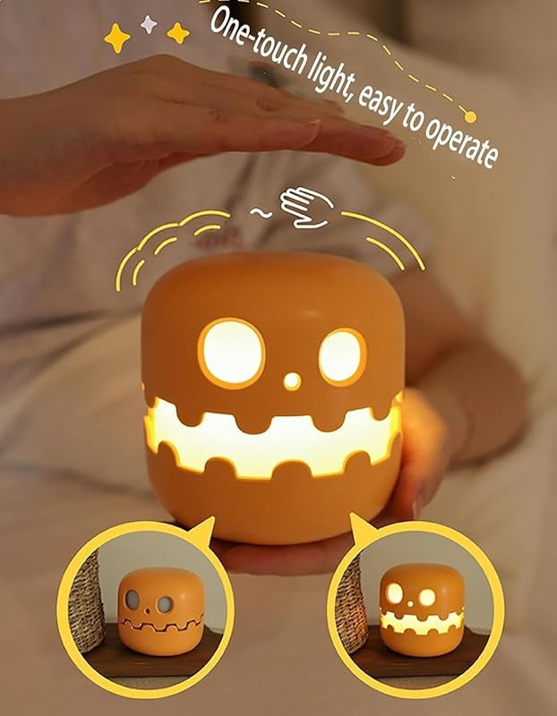 Halloween Spooky Pumpkin Night Light with Smiling Face, 2024 New Jack O ...