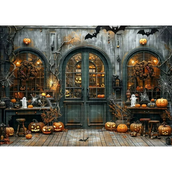 Halloween Spooky Pumpkin Store Trick or Treat Kids Birthday Portrait r ...