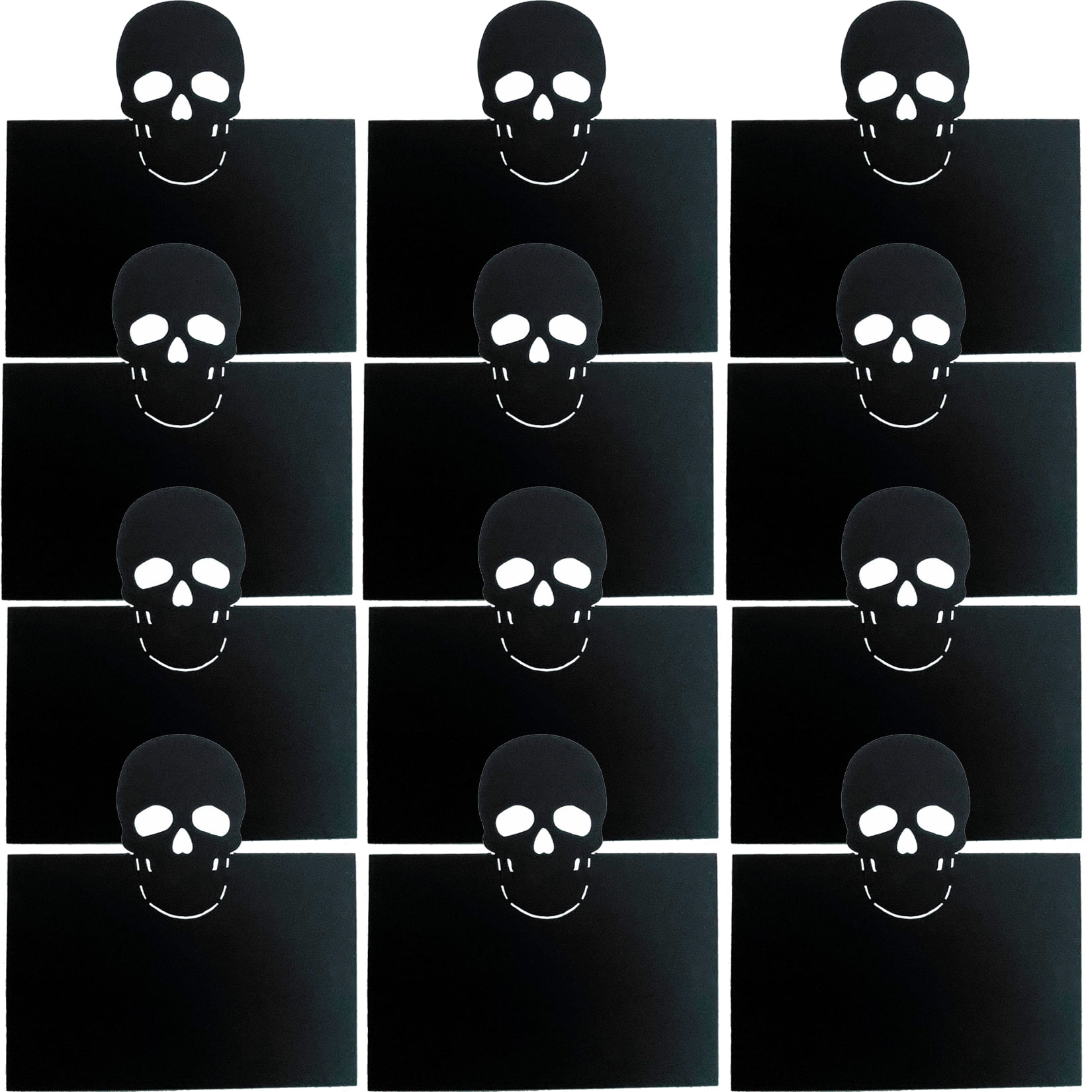 Halloween Spooky Skull Place Cards Black Blank Place Cards Table Tent ...