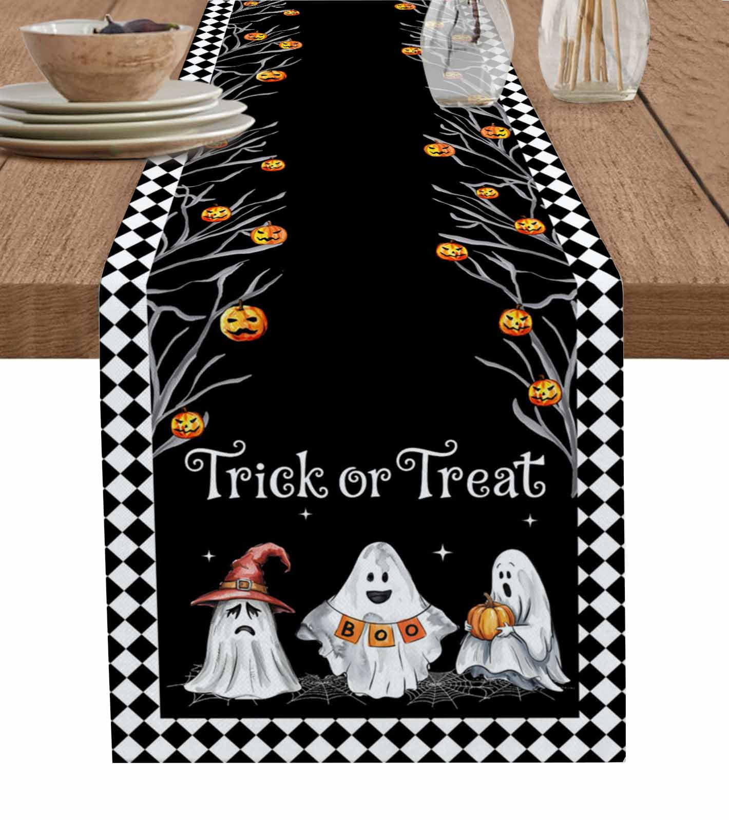 Halloween Spooky Table Runner 70 Inches, Horror Pumpkins Fall Halloween ...