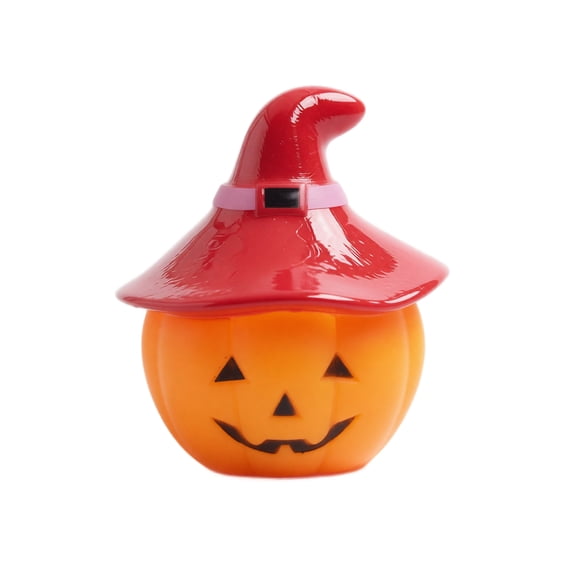 Halloween Squeeze Pumpkin with Witch Hat,Water Activated Light Up ...