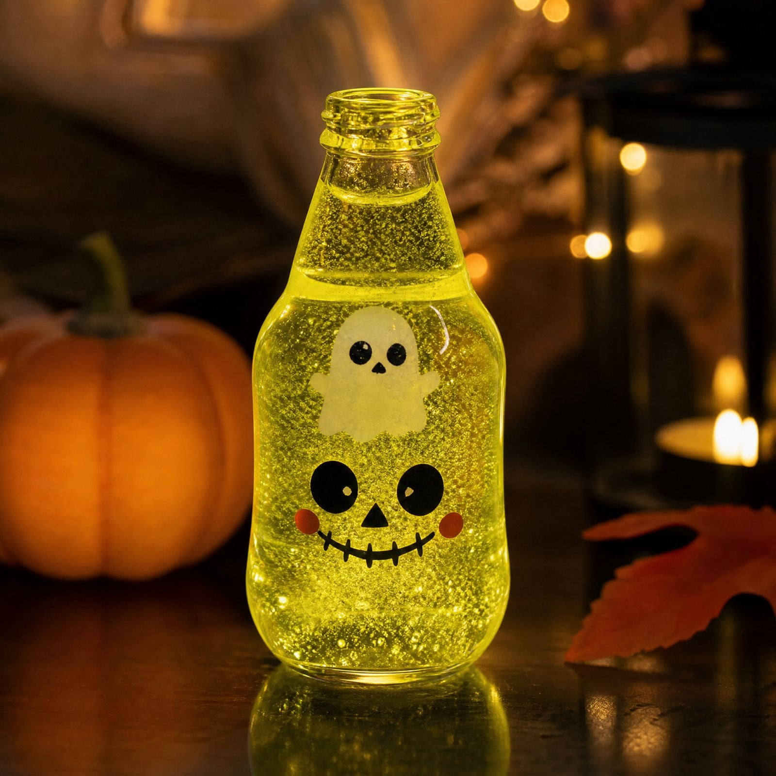 Halloween Squishy Bottle, Liquid Glitter Squeeze Toy, 3.94 in Slow ...