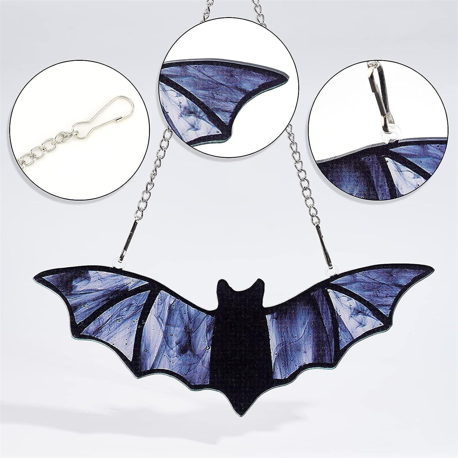 Halloween Stained Acrylic Suncatcher Window Hanging - Gothic Bat Wall ...