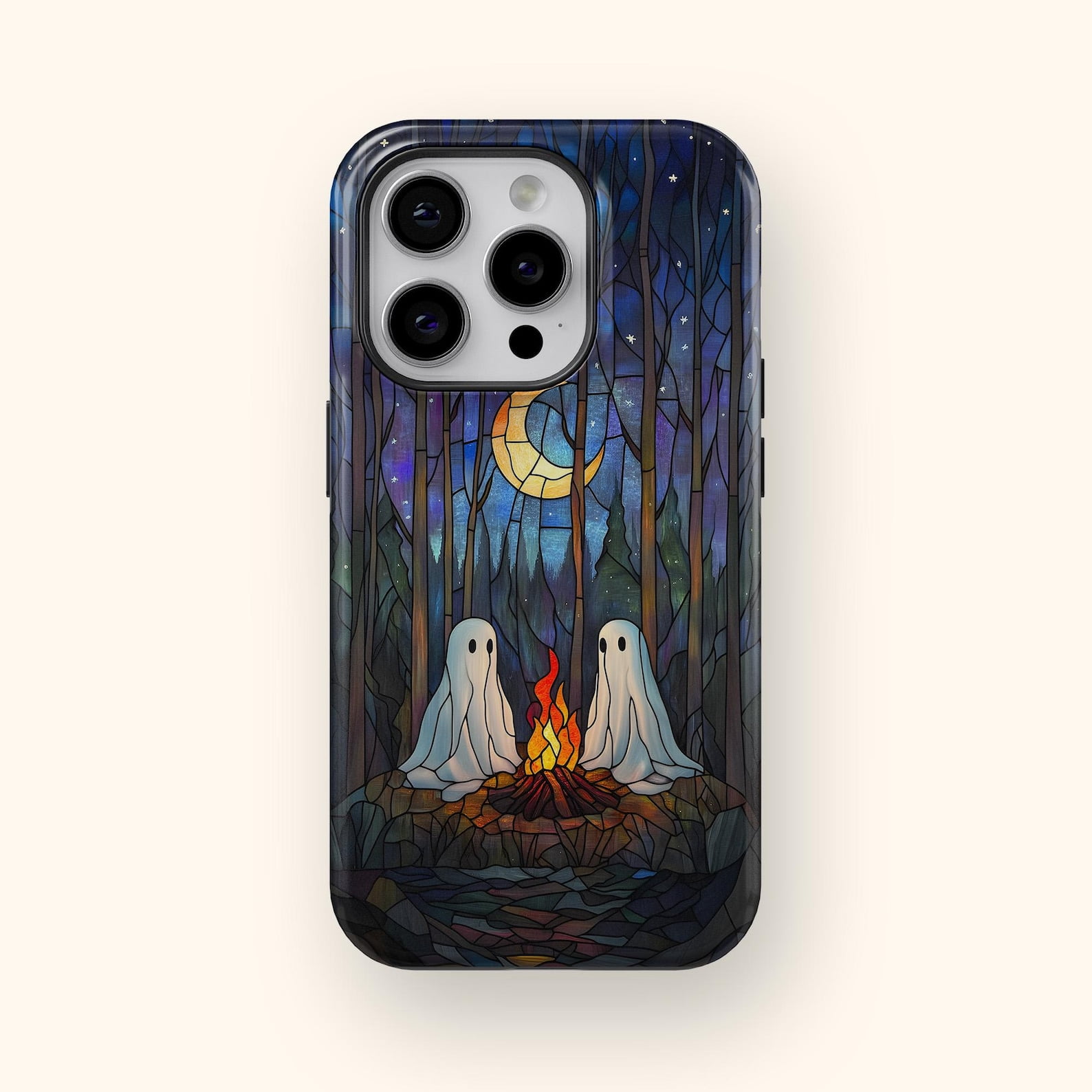 Halloween Stained Glass Phone Case Compatible with iPhone 11 to 16 Pro ...