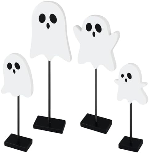 Halloween Standing Table Decor Ghost Wooden Signs Halloween Tiered Tray ...