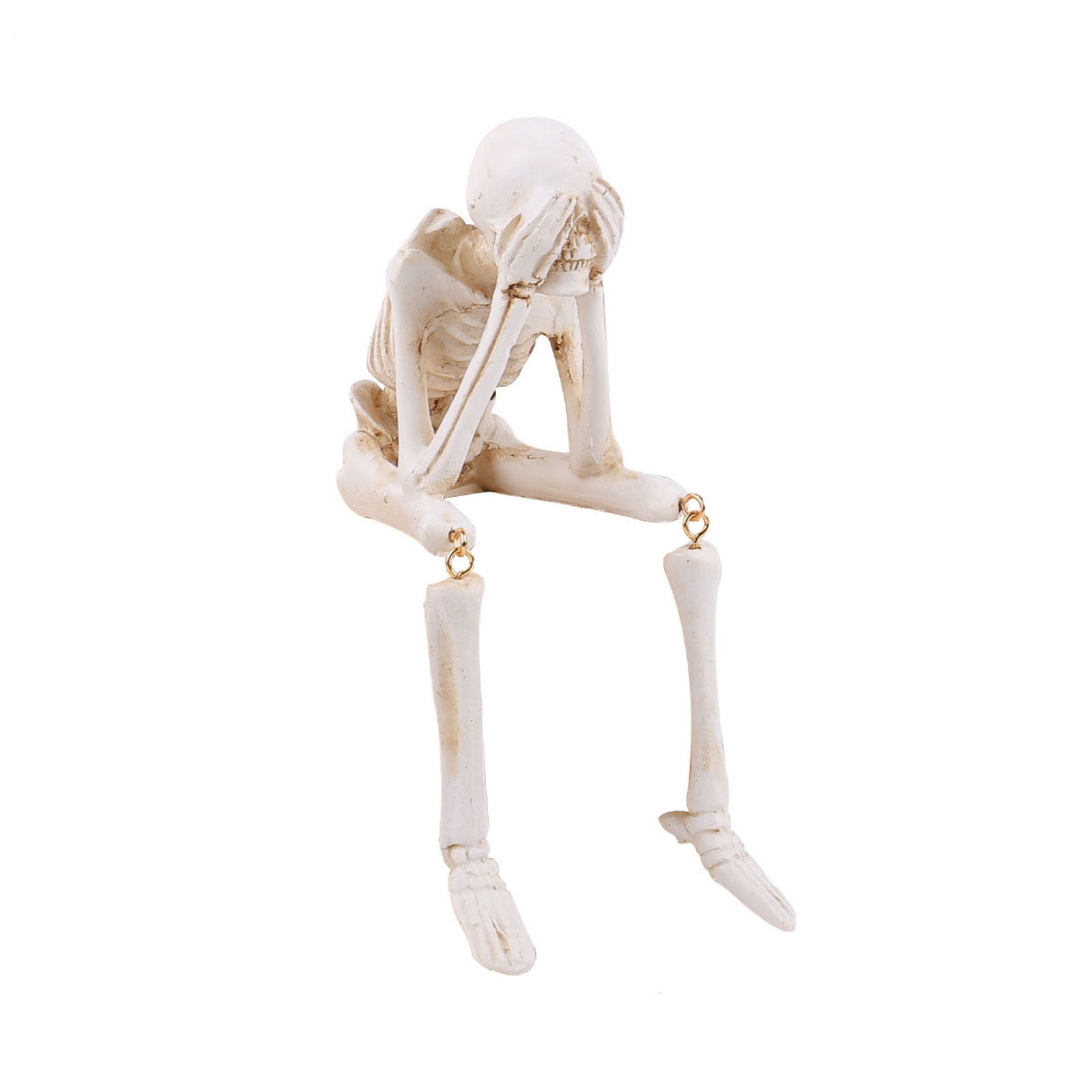 Halloween Statues See No Evil Skeleton Figurines Realistic Skull ...