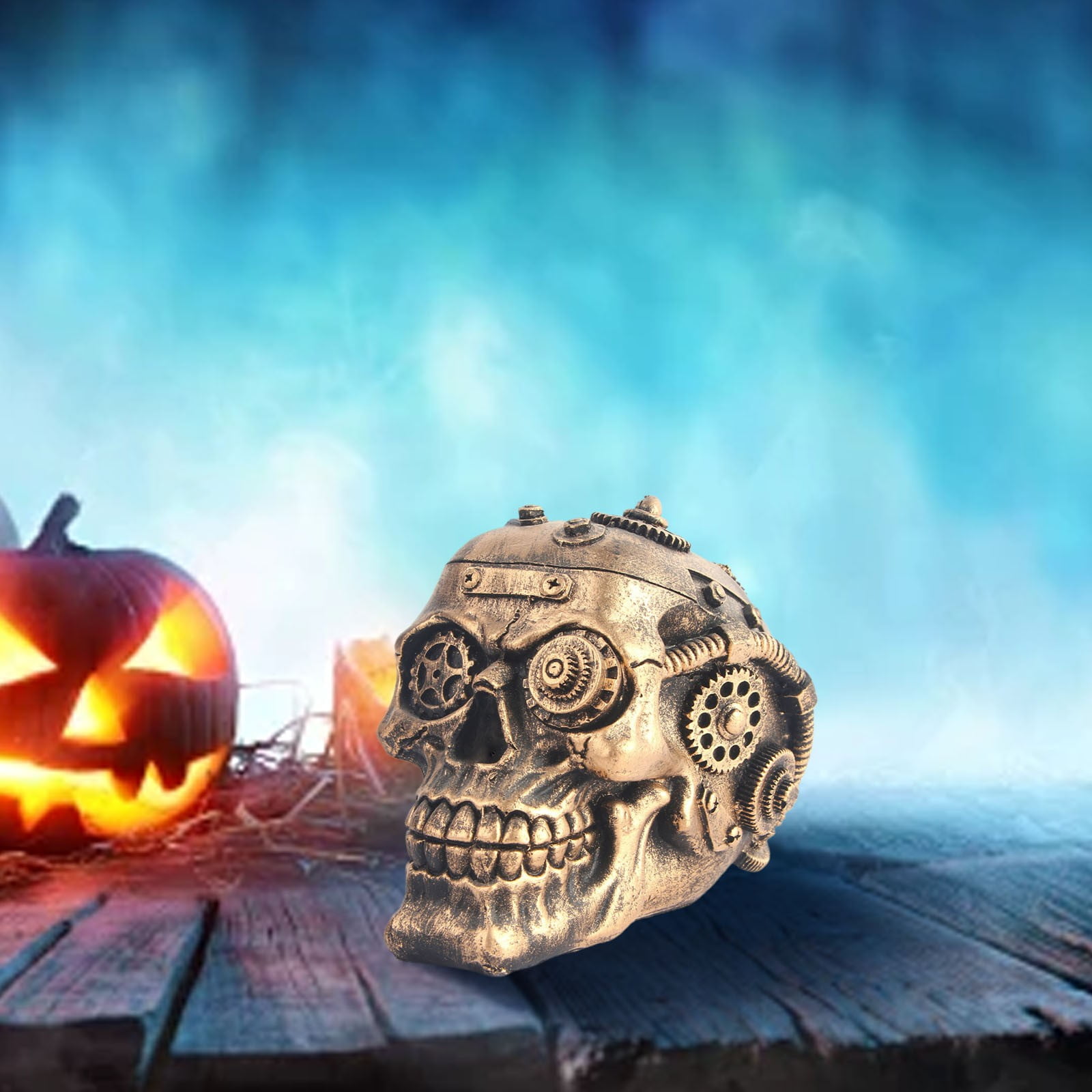 Halloween Steampunk Skull Home Decor, Sci-fi Human Head Skeleton ...