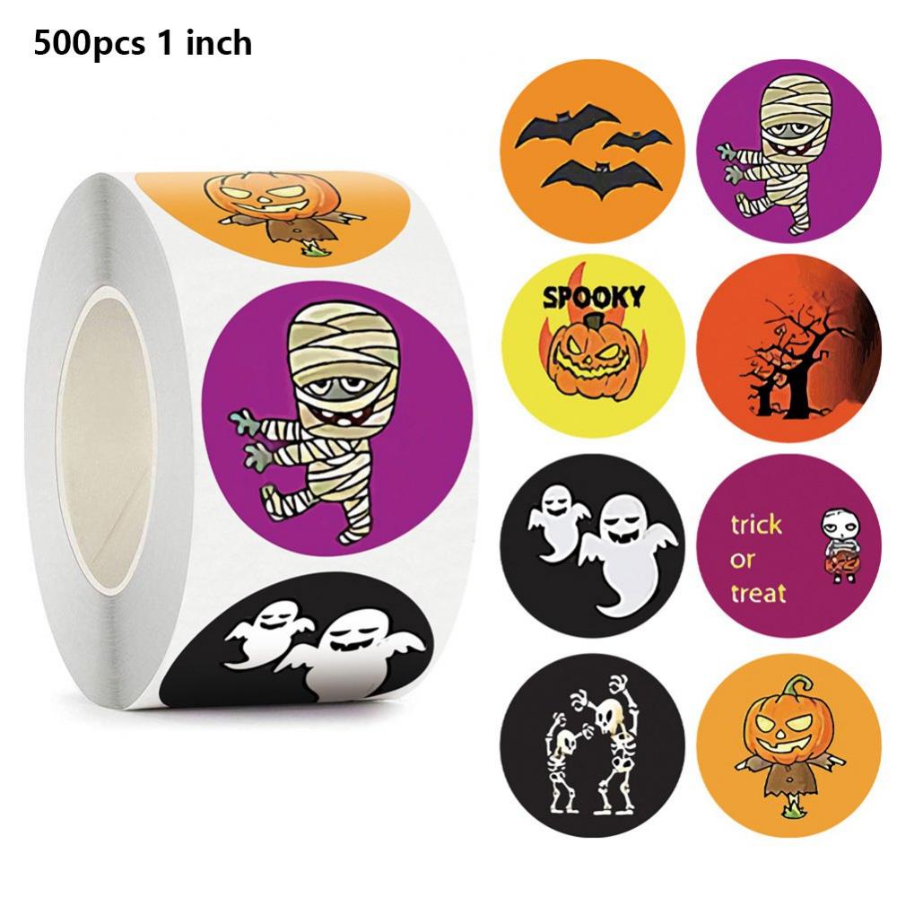 Halloween Sticker Roll for Kids,500 Pcs Assorted Spooky Sheets,Party ...