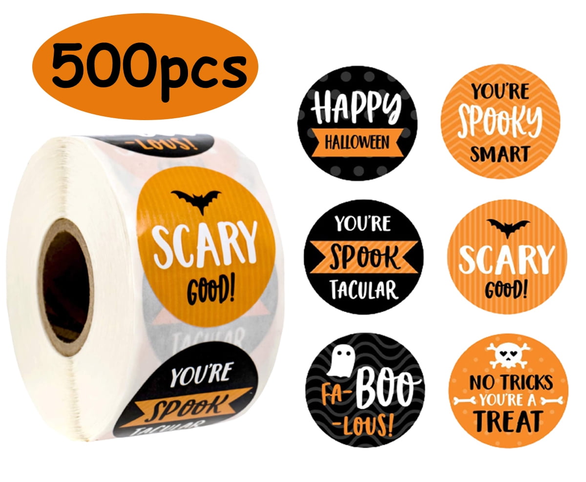 Halloween Stickers Thank You Stickers Decoration 1.5" Large Self ...