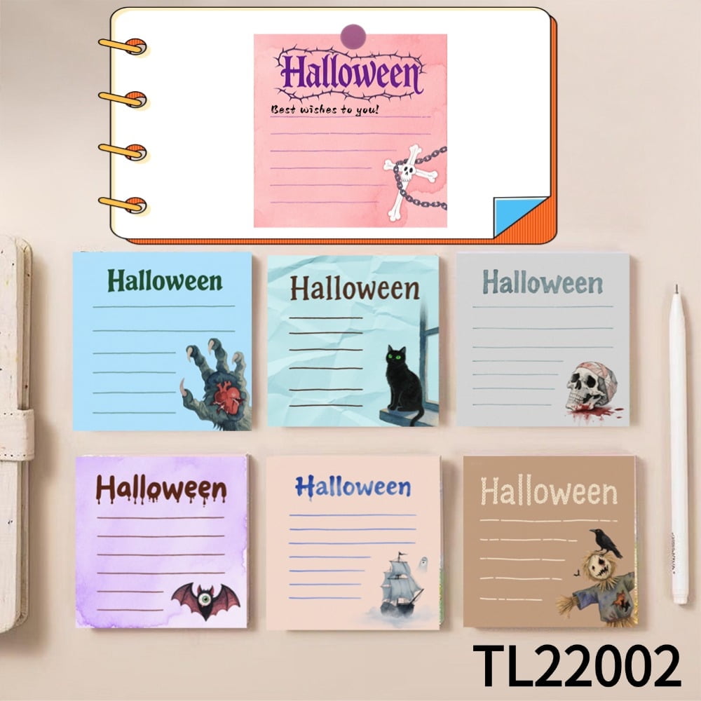 Halloween Sticky Notes with Creepy Illustrations (3.54×3.54 Inches) 100 ...