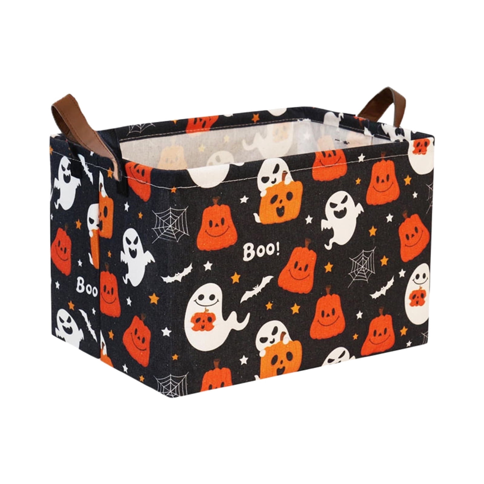Halloween Storage Gift Basket Pumpkin & Ghost Pattern Canvas Storage ...