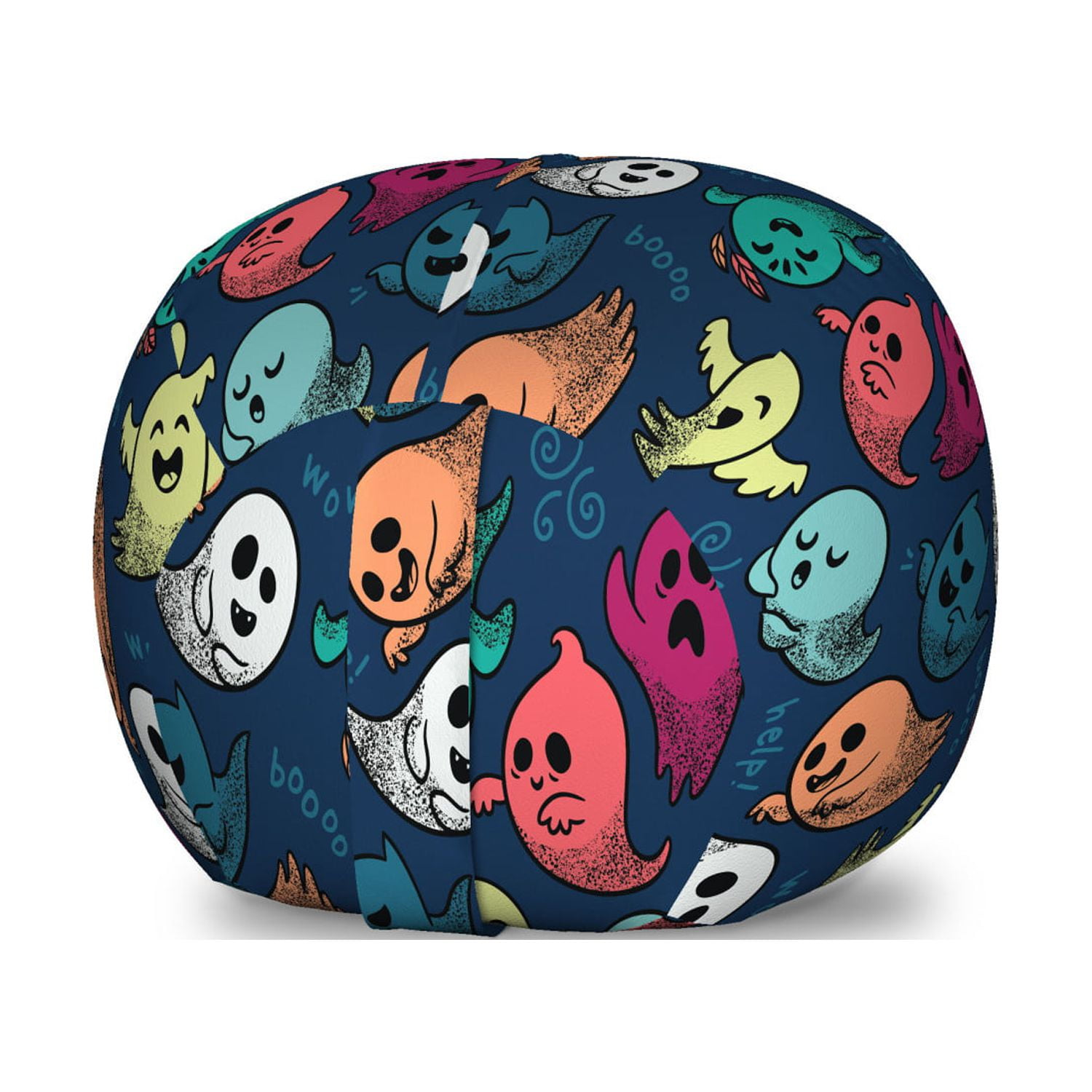Halloween Storage Toy Bag Chair, Cartoonish Drawn Colorful Spooky ...