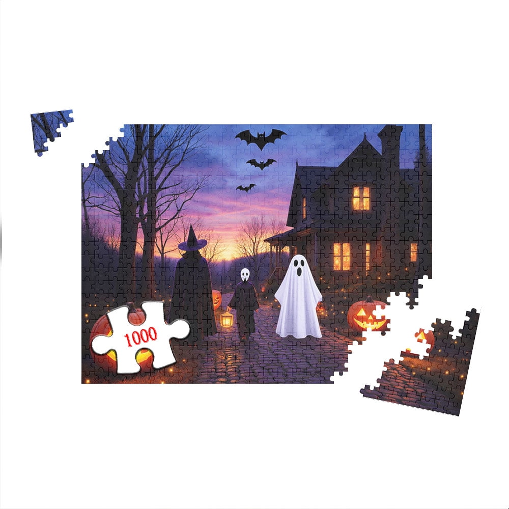 Halloween Street Art Decor Scary Street Jigsaw Puzzle 29.5x19.7 Inch ...
