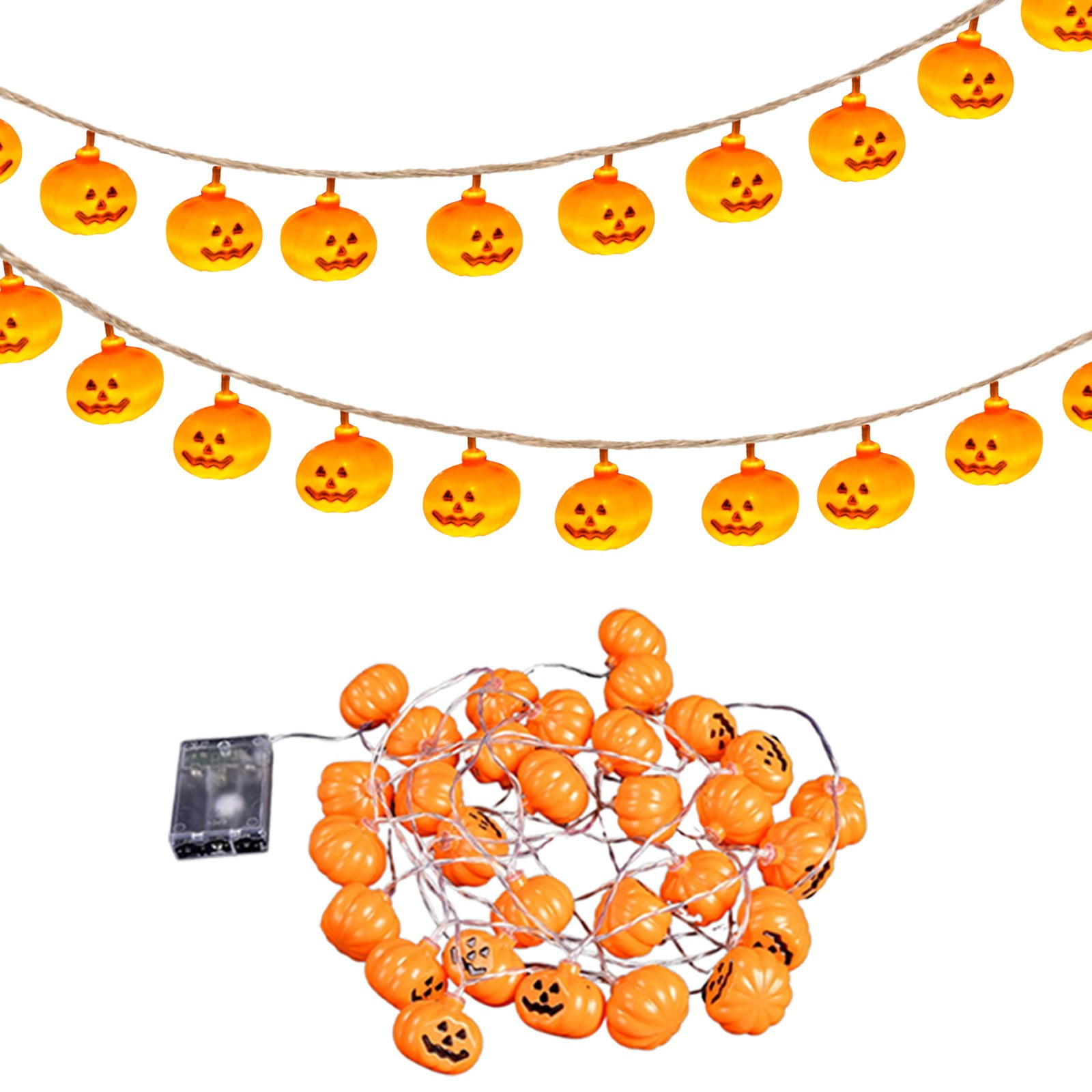 Halloween String Lights, Battery Operated Pumpkin String for Party ...