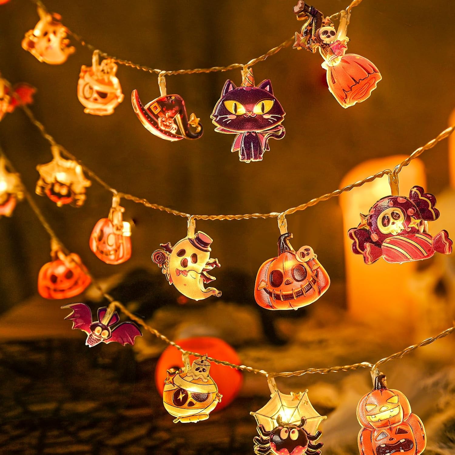 Halloween String Lights Decorations, 9.8FT 20 LED Halloween Fairy ...