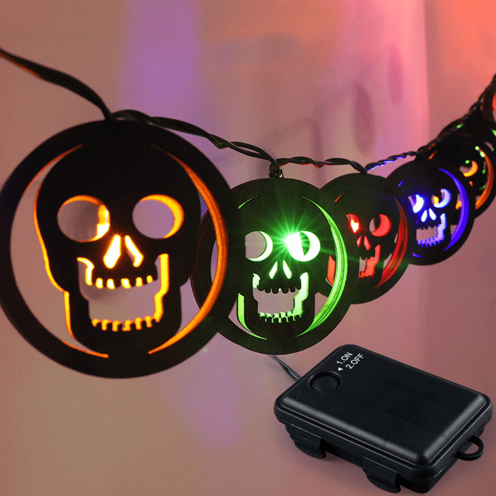 Halloween String Lights Decorations, Wooden Atmosphere Lights, for ...