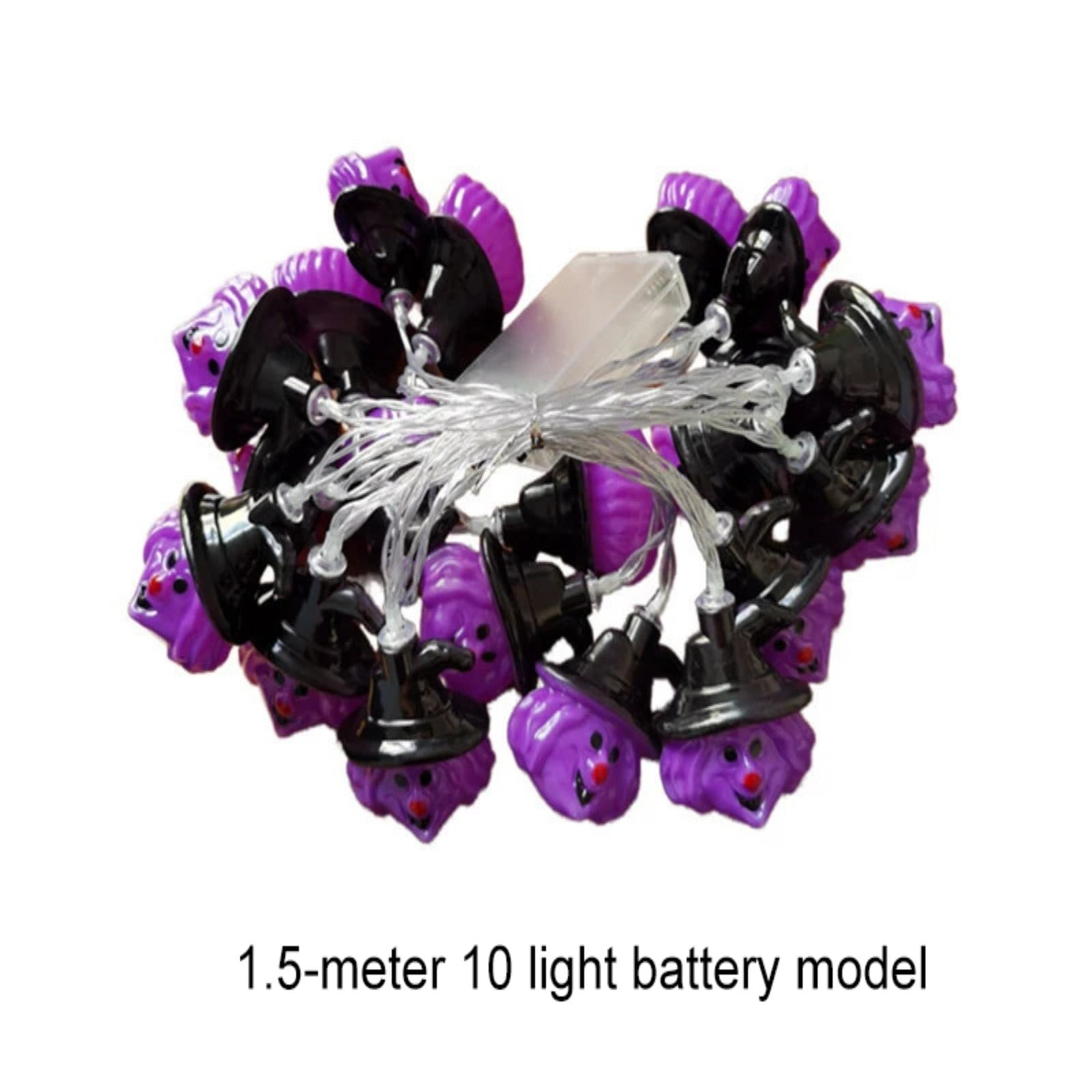 Halloween String Lights with Purple Skull Ghost Batteries Box Lights ...