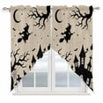 Halloween Swag Curtain Valance for Windows, Goth Flying Witch Haunted ...