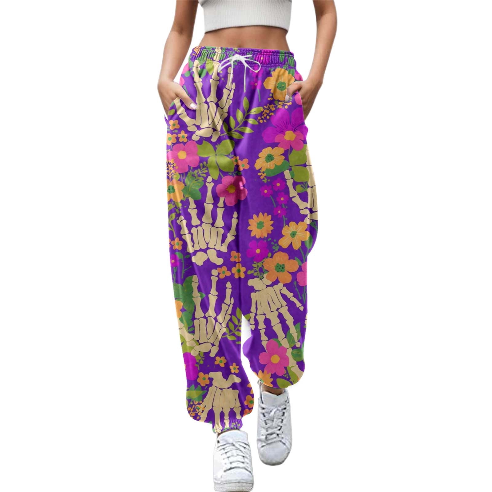 Halloween Sweatpants for Women Cute Funny Ghost Pumpkin Print ...