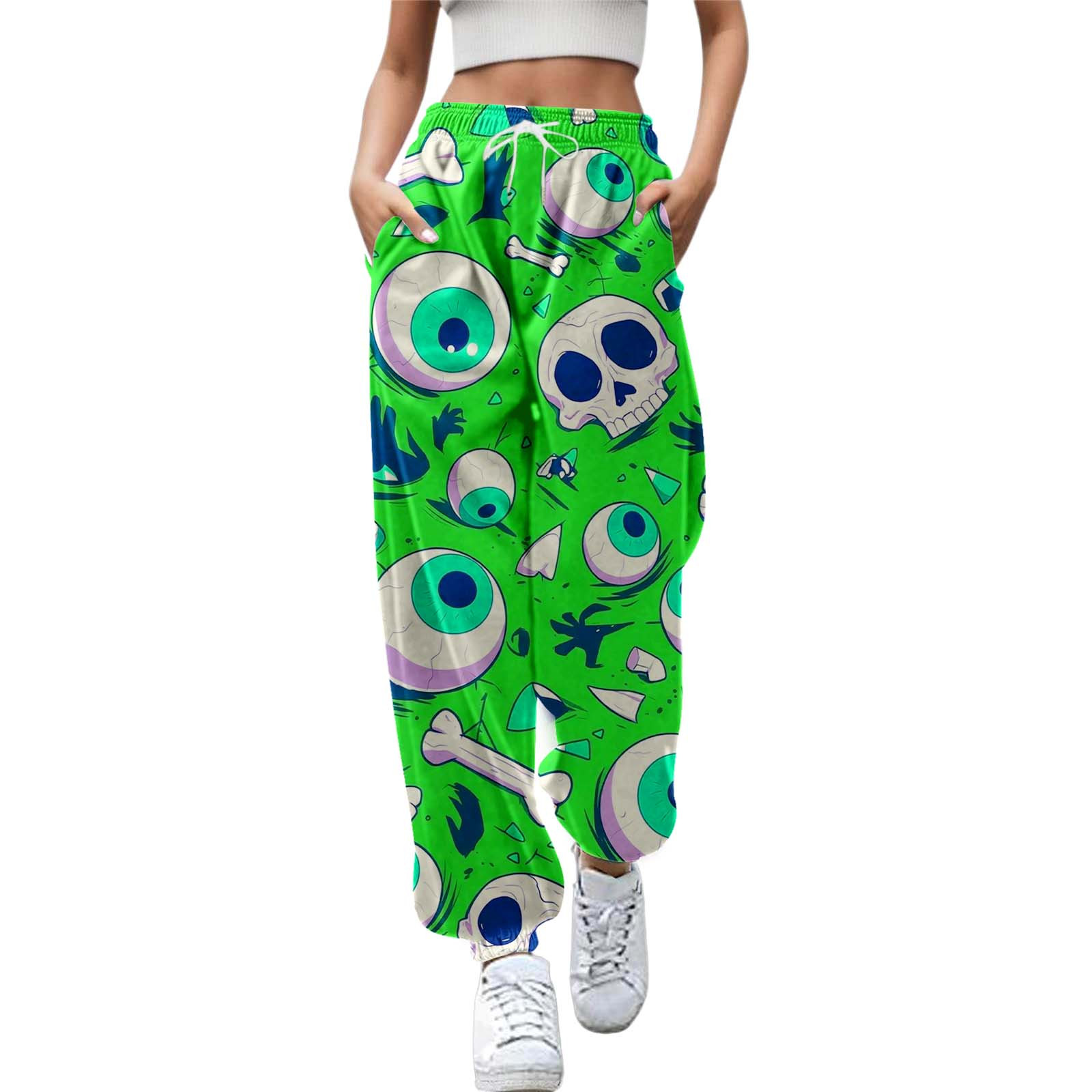 Halloween Sweatpants for Women Cute Funny Ghost Pumpkin Print ...