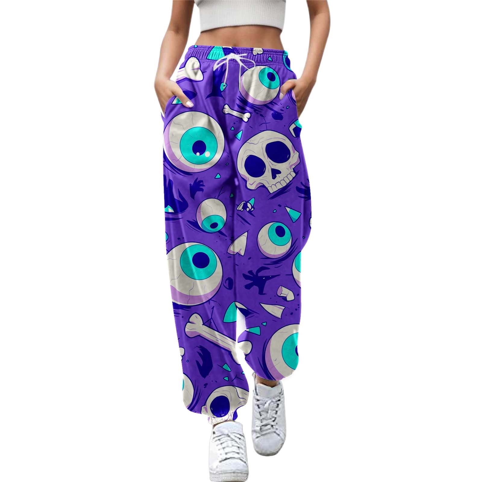 Halloween Sweatpants for Women Cute Funny Ghost Pumpkin Print ...