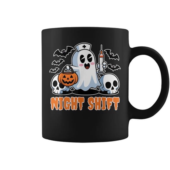 Halloween T For Nurses Night Shift Nurses Scrub Top Coffee Mugs ...