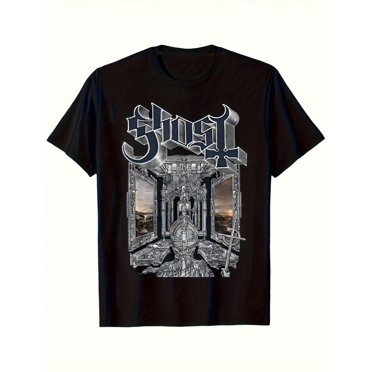 Halloween T-Shirt - Women'S Gothic Skull Throne Graphic T-Shirt ...