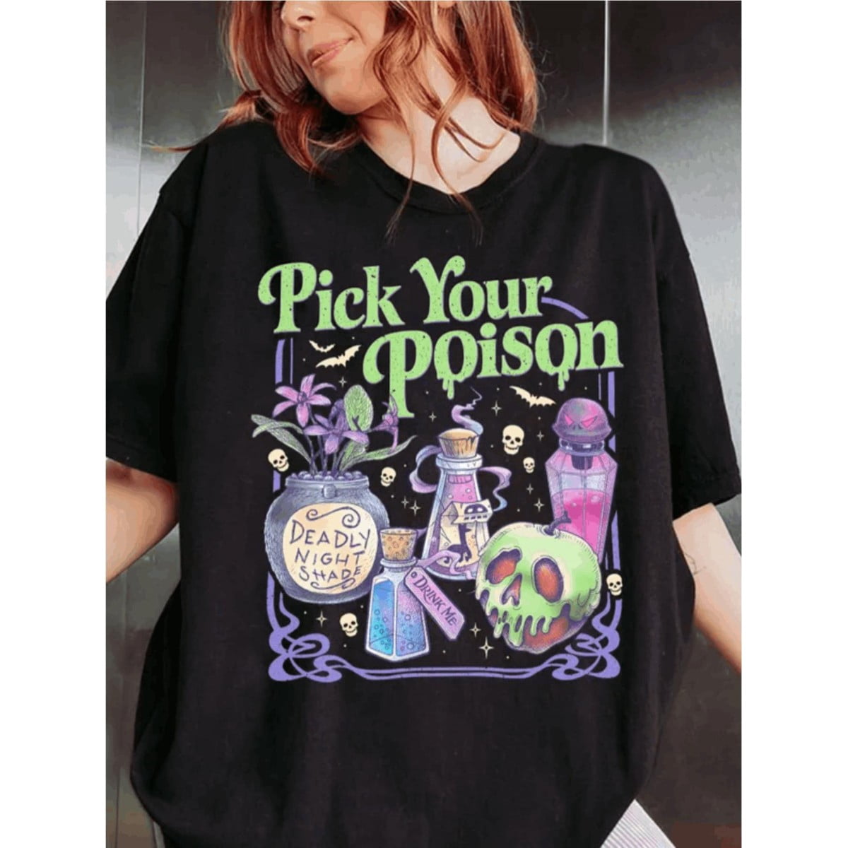 Halloween T-shirt - Women's Gothic Poison Theme T-Shirt - Choose Your ...