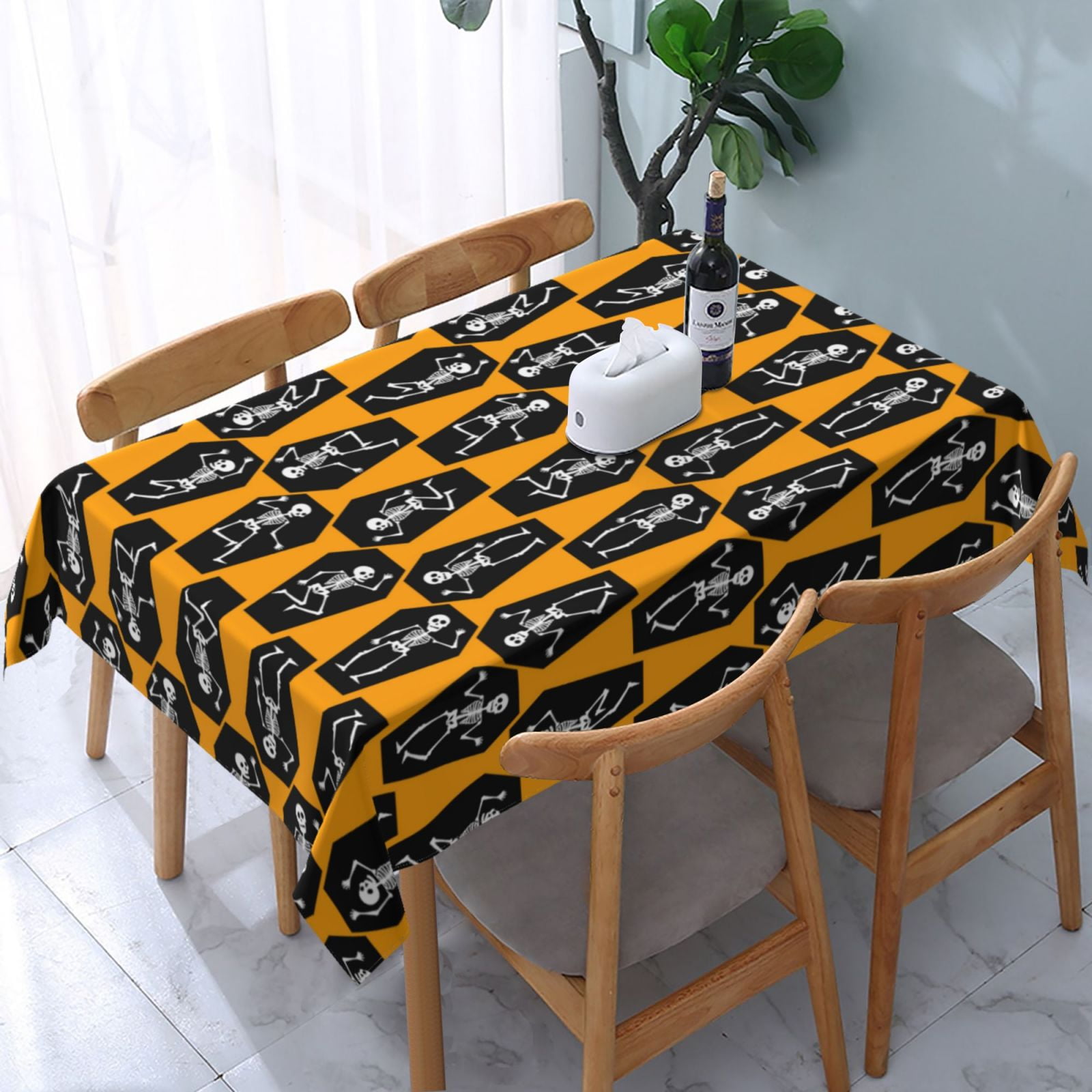 Halloween Table Cloth Rectangle Table 54x72in, skull halloween Water ...