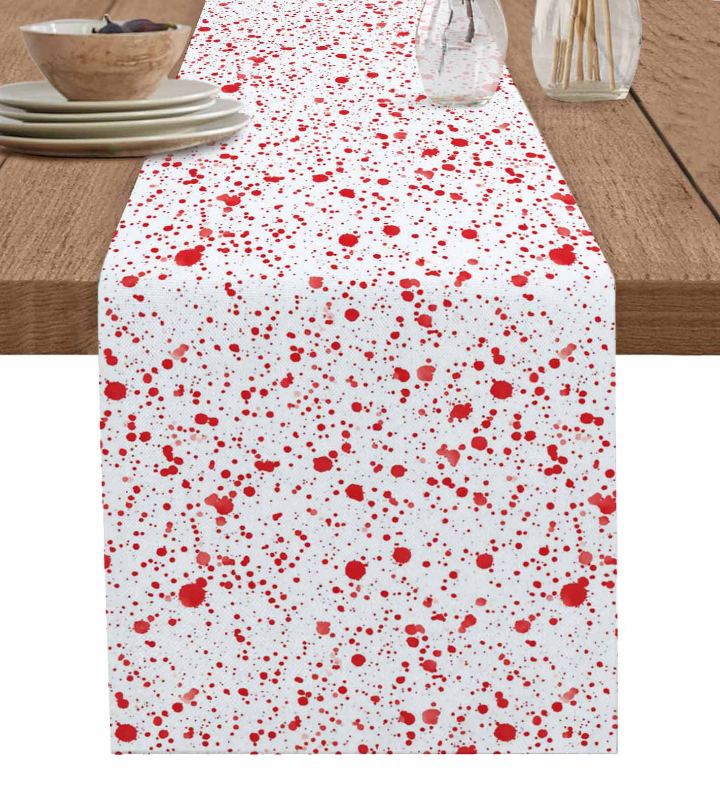Halloween Table Runner 36 Inches, Red Blood Scary Splash Fall Holiday ...
