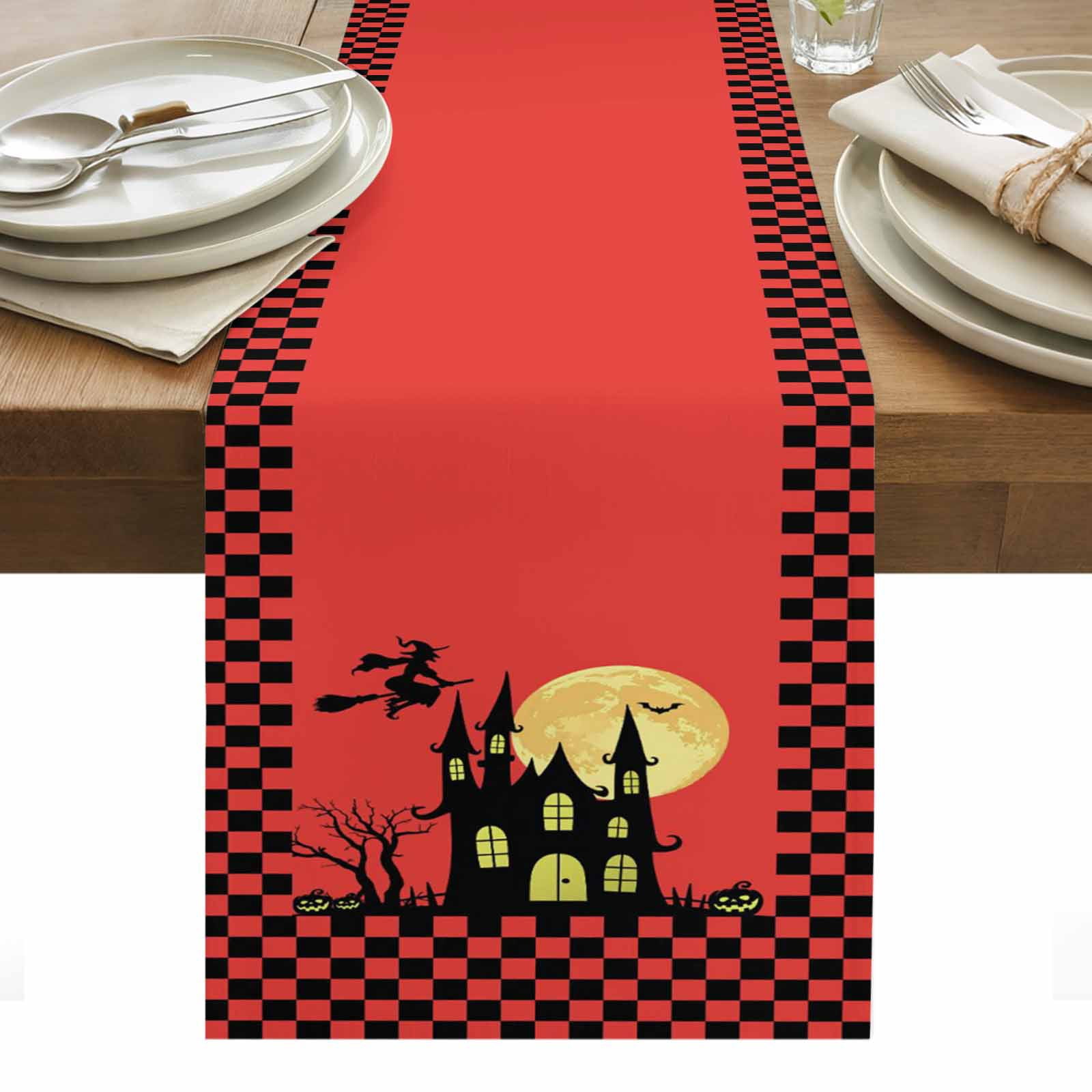 Halloween Table Runner - 48 Inch Long, Kitchen Dining Table Runner ...